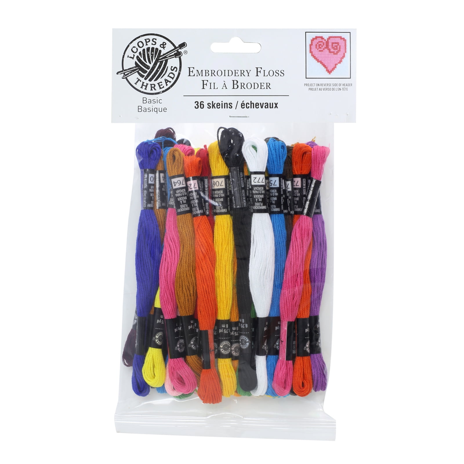12 Packs: 36 ct. (432 total) Basic Color Embroidery Floss by Loops ...