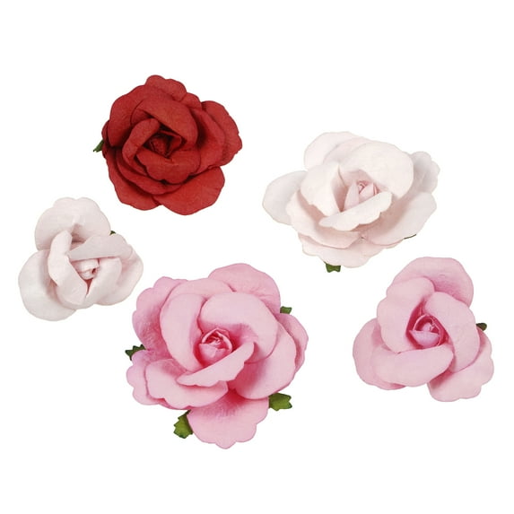 12 Packs: 36 ct. (432 total) Pink & Red Paper Roses by Recollections ...