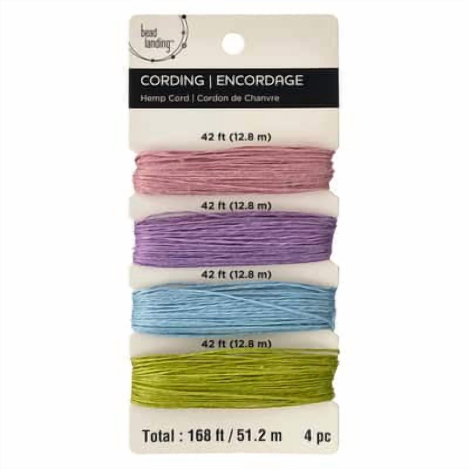 12 Packs: 4 ct. (48 total) 10lb. Natural Hemp Cord by Bead Landing ...