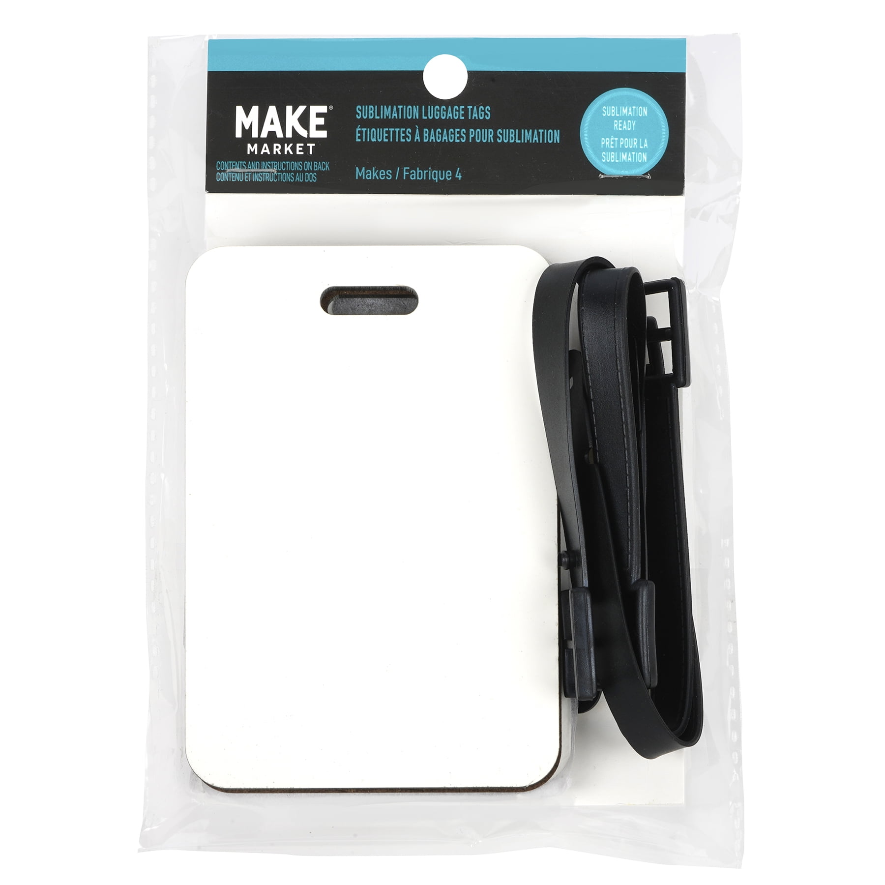 12 Packs: 4 ct. (48 total) 3.9" Sublimation Luggage Tag by Make Market ...