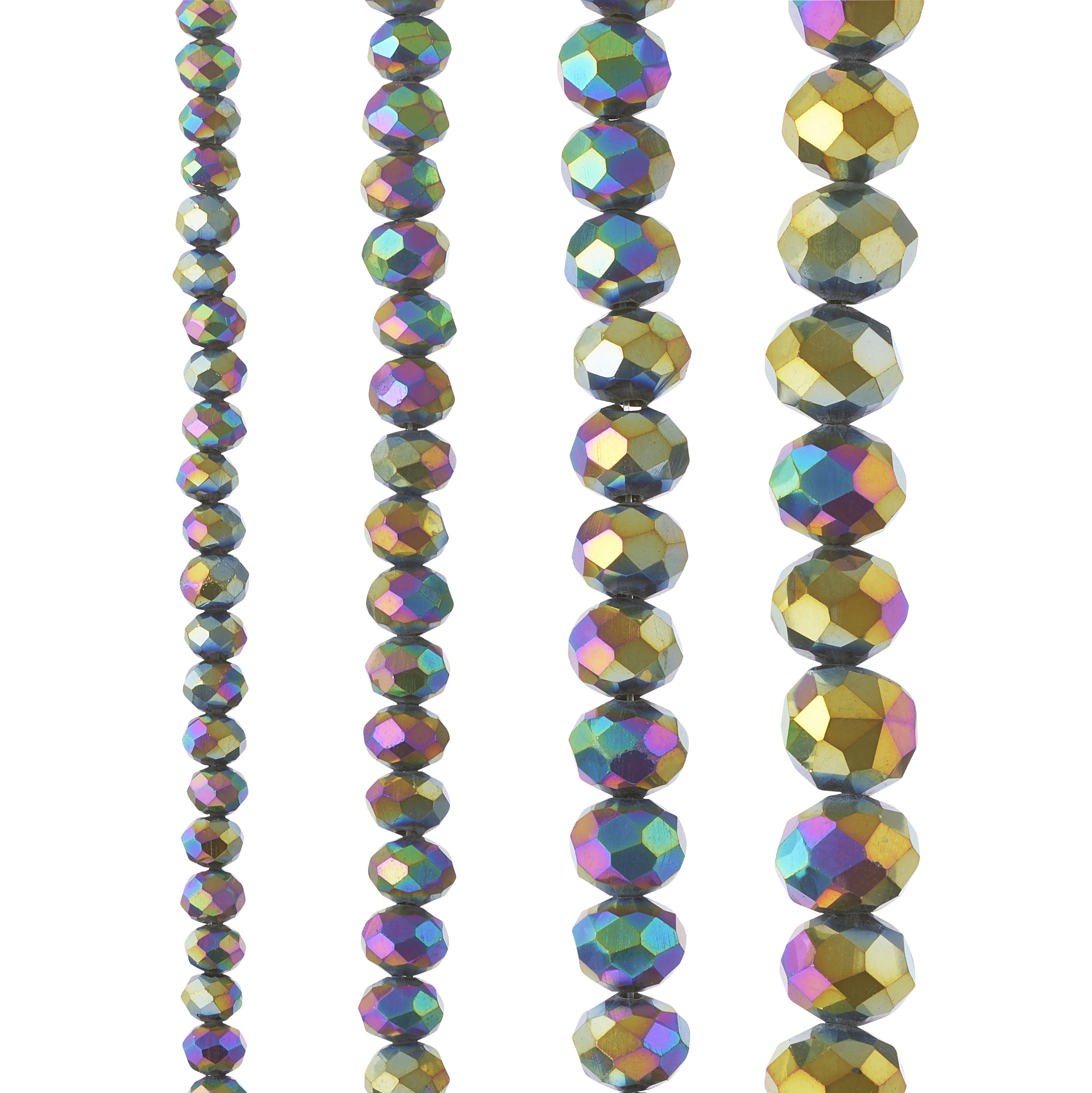 Bead Landing Black Aurora Borealis Faceted Glass Rondelle Bead Strands ...