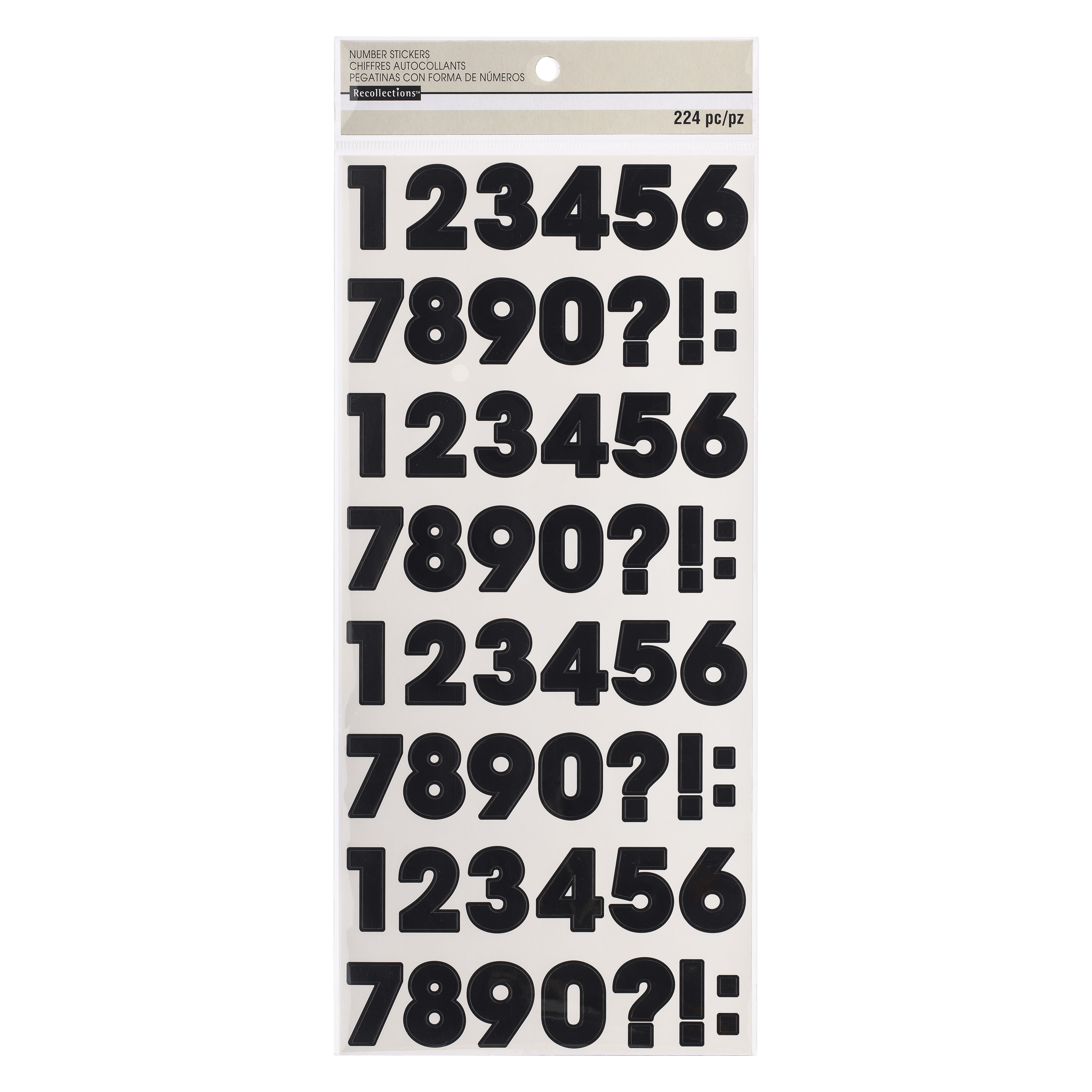 12 Packs: 4 ct. (48 total) Block Number & Punctuation Marks Stickers by ...