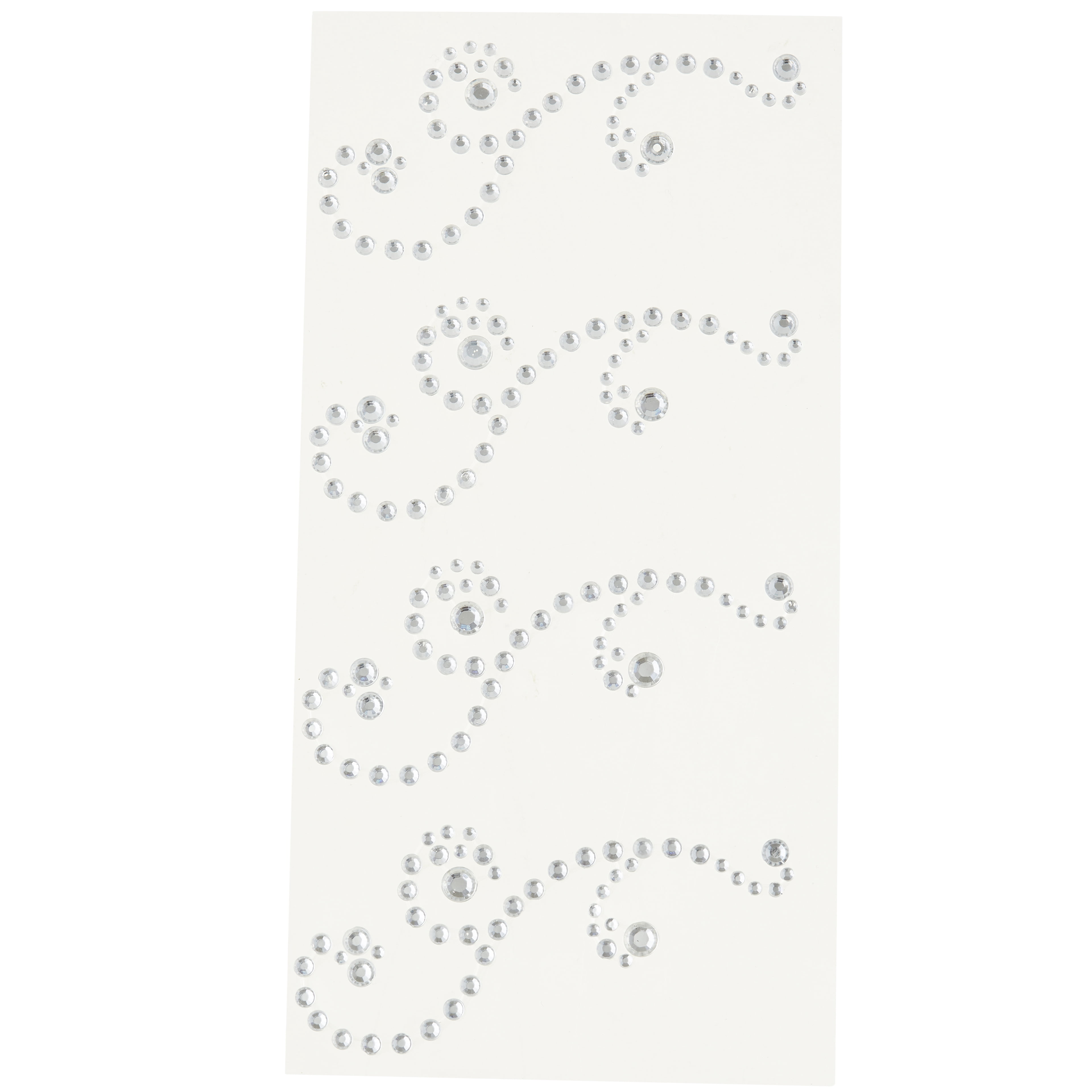 12 Packs: 4 ct. (48 total) Clear Swirl Flourish Adhesive Rhinestones by ...