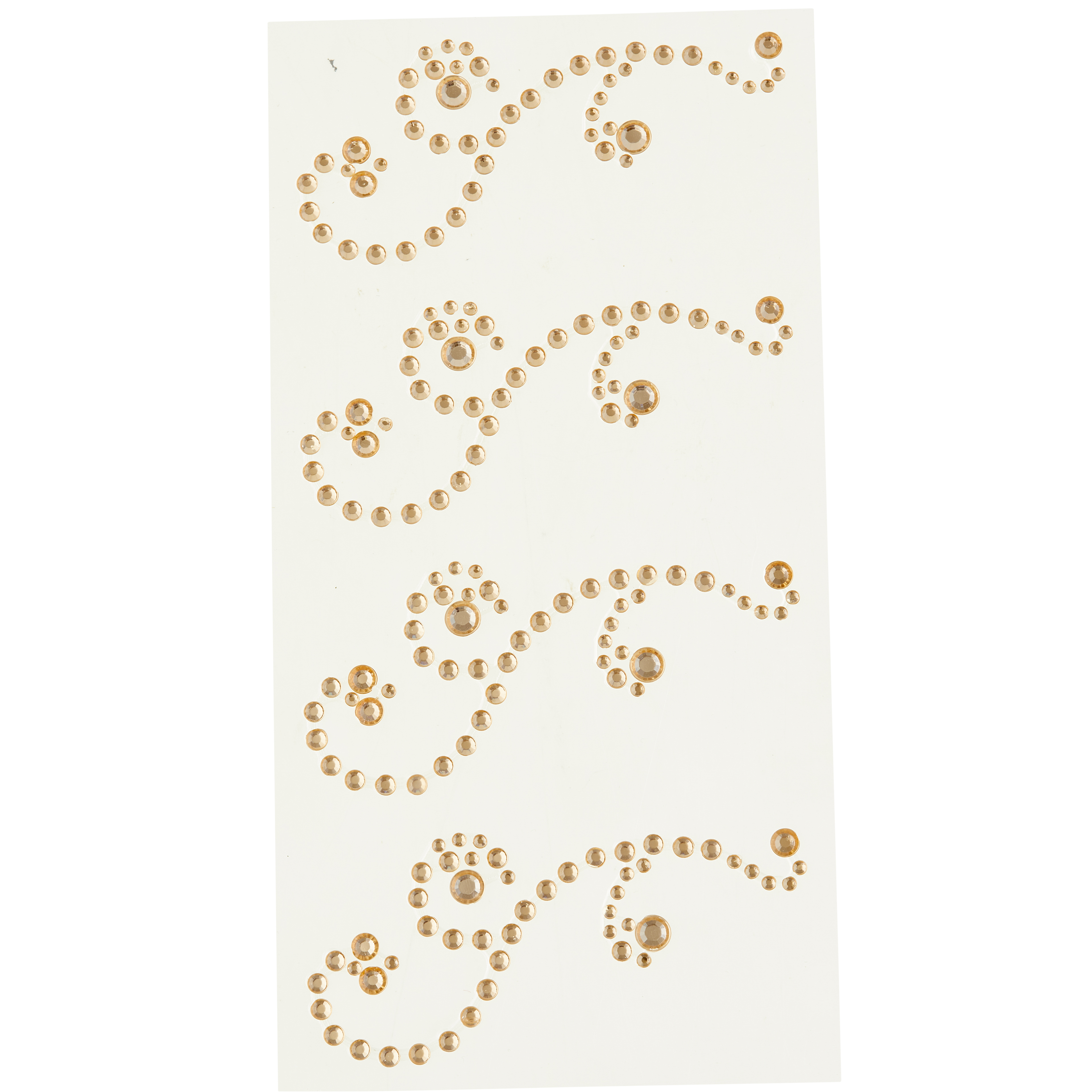 12 Packs: 4 ct. (48 total) Gold Rhinestone Flourish Stickers by ...