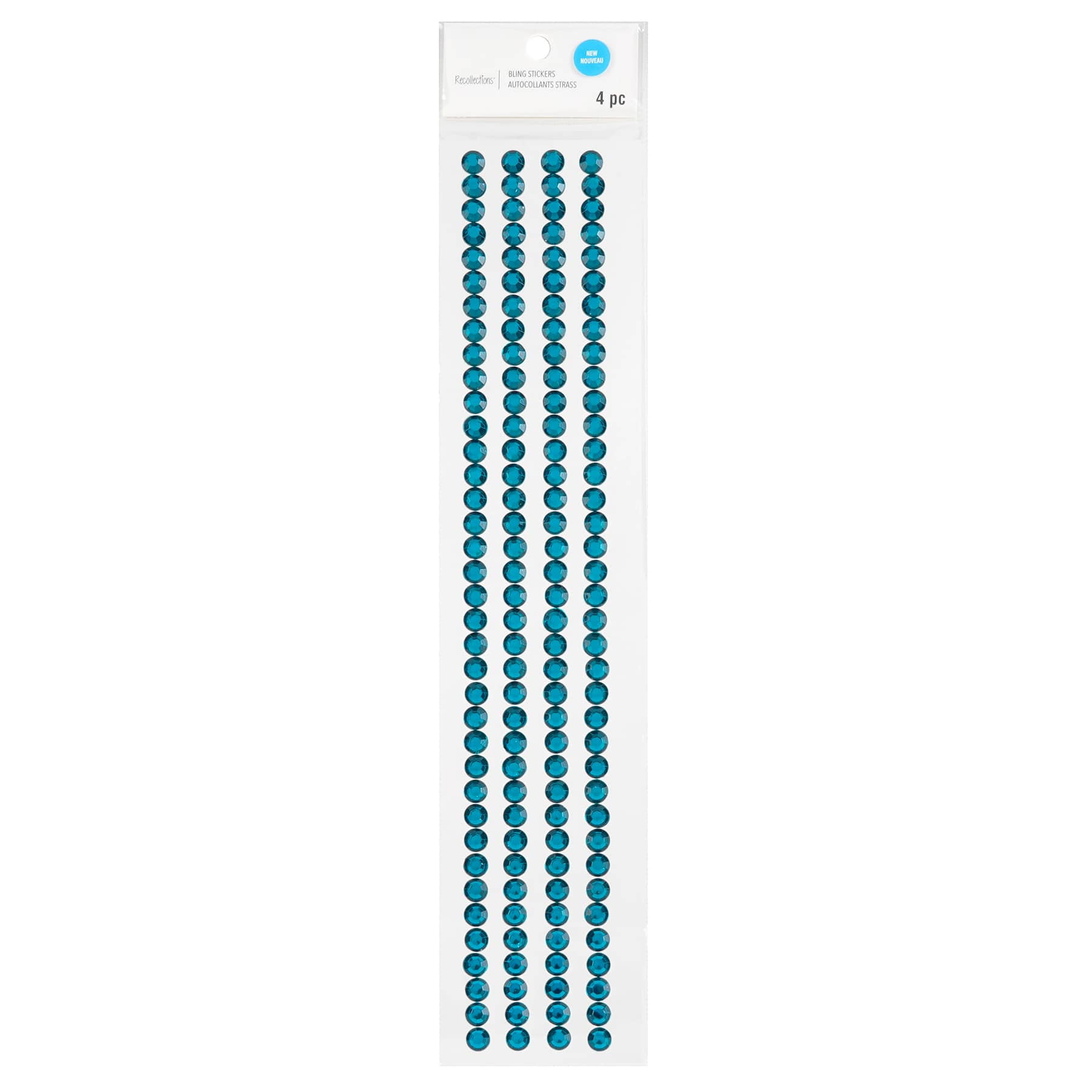 12 Packs: 4 ct. (48 total) Teal Bling Stickers by Recollections ...
