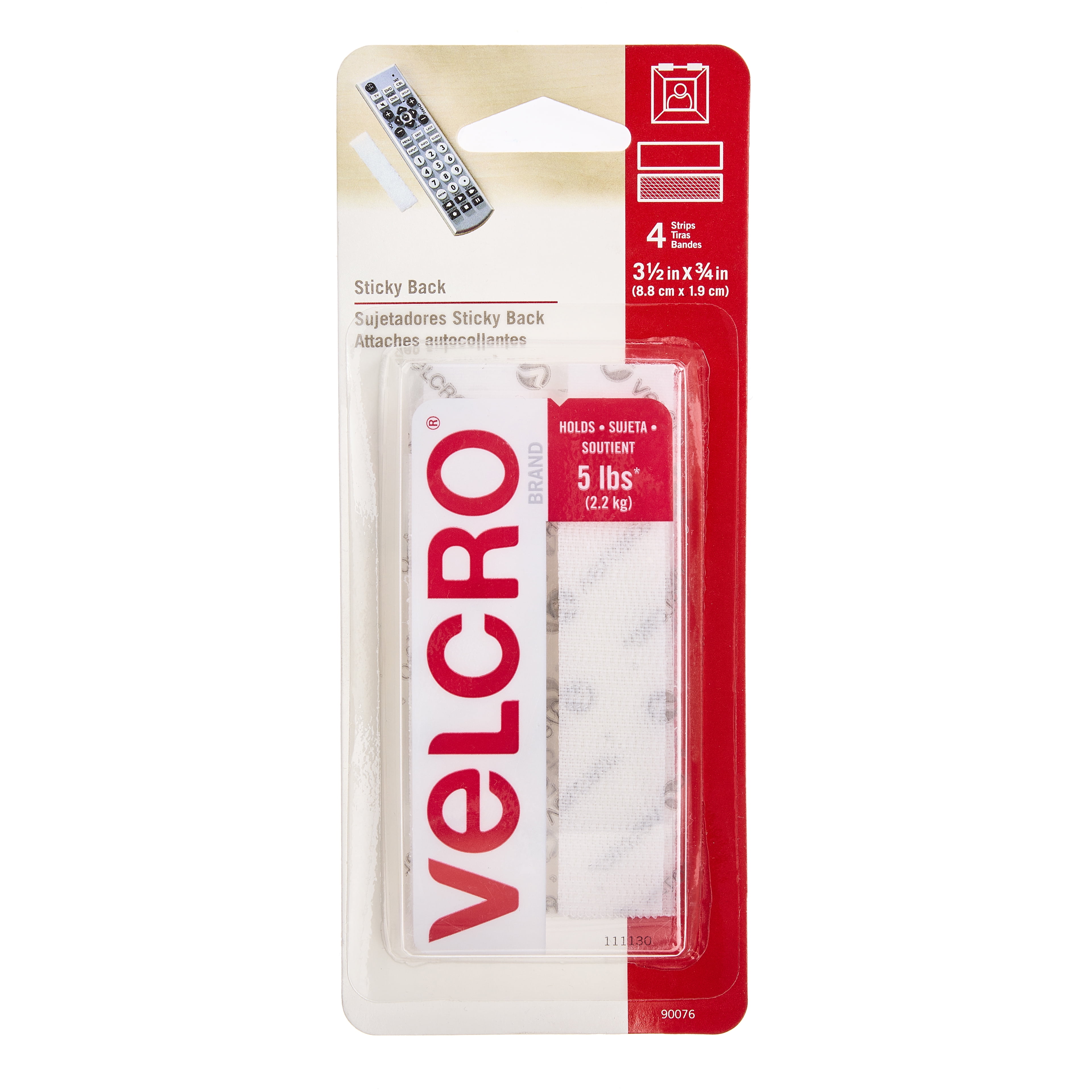 VELCRO Brand Sticky Back White Strips, 12 Packs: 4 ct. (48 total ...