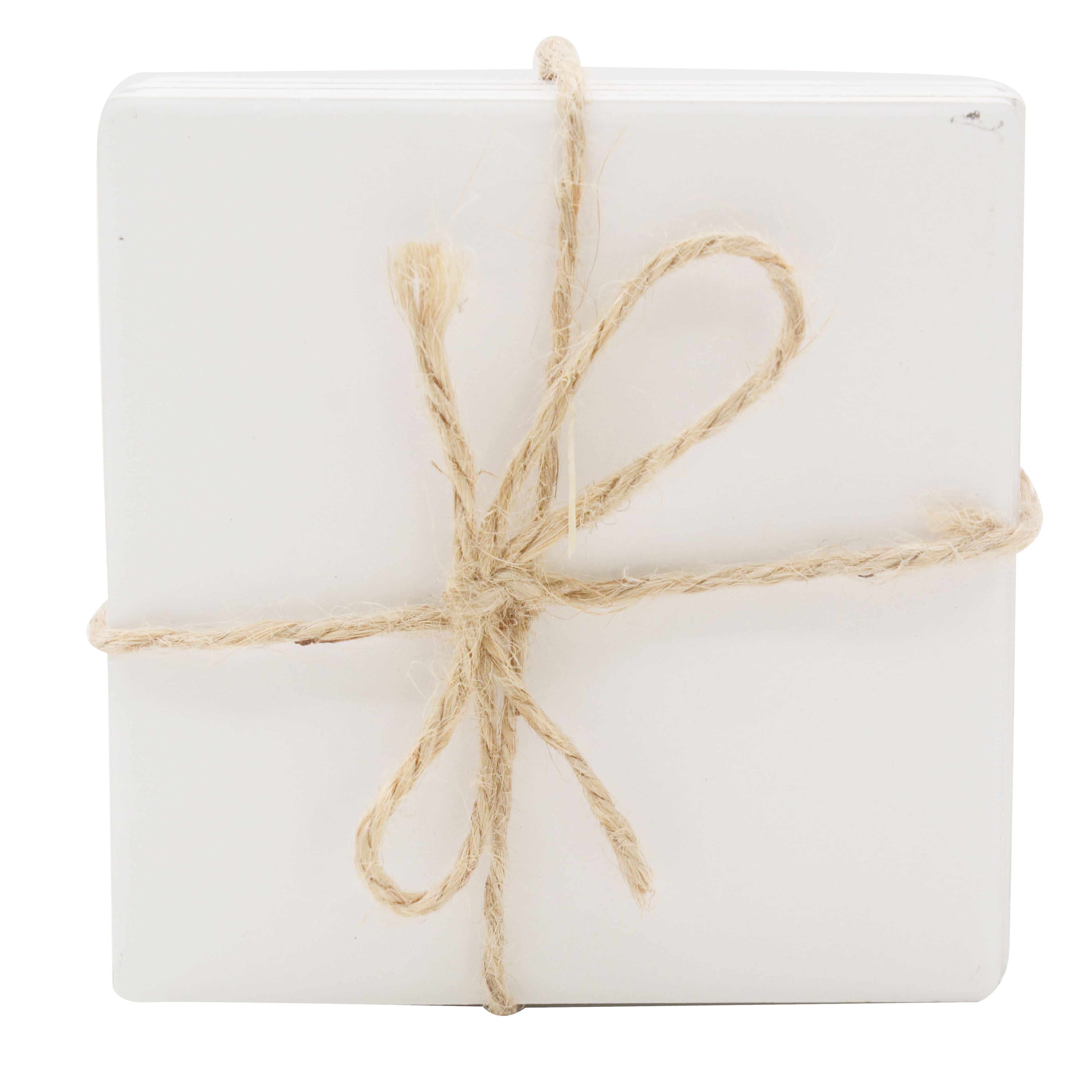 12 Packs: 4 ct. (48 total) White Ceramic Coasters by Make Market ...