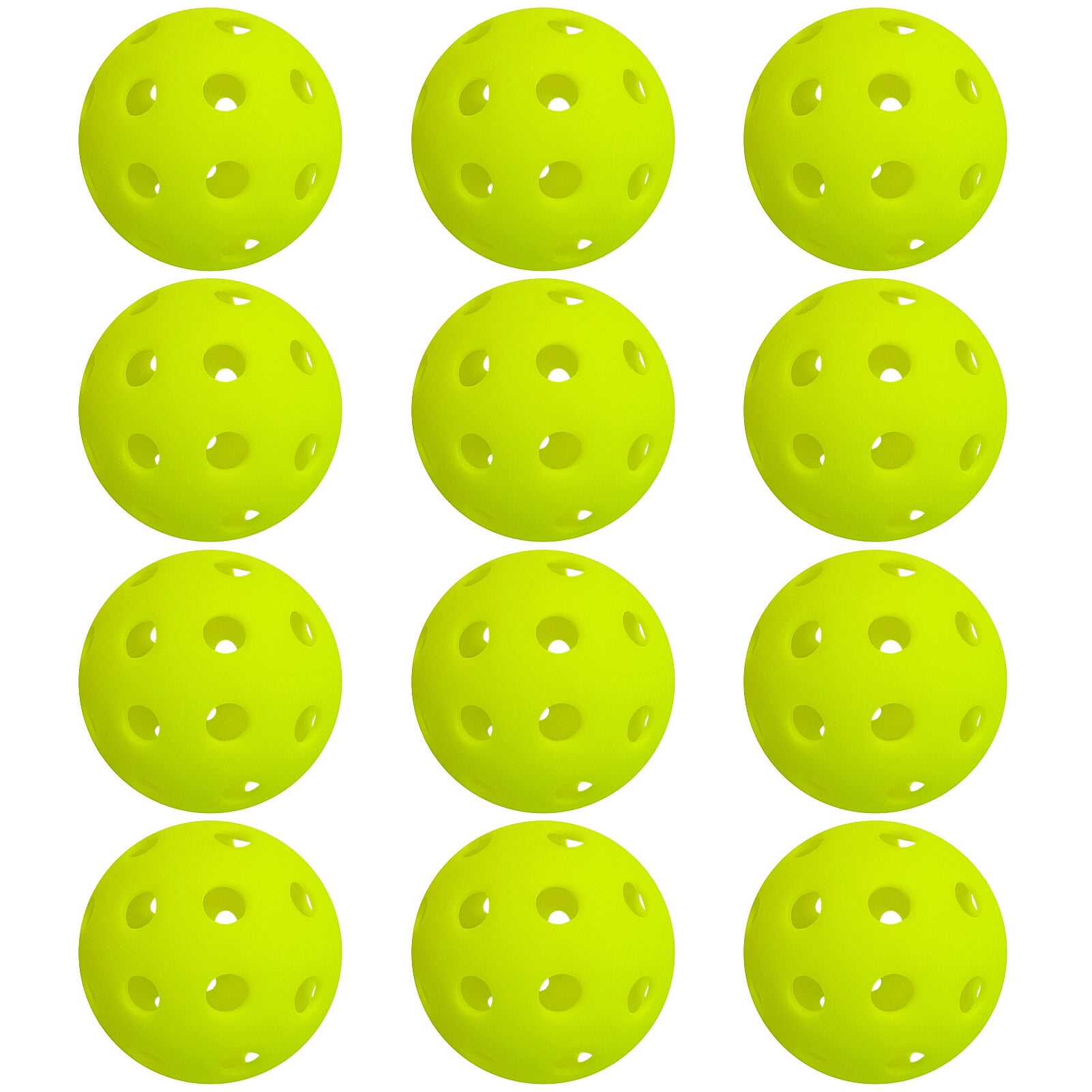 12 Packs 40 Holes Outdoor Pickleball Balls for Outdoor Courts - Walmart.com