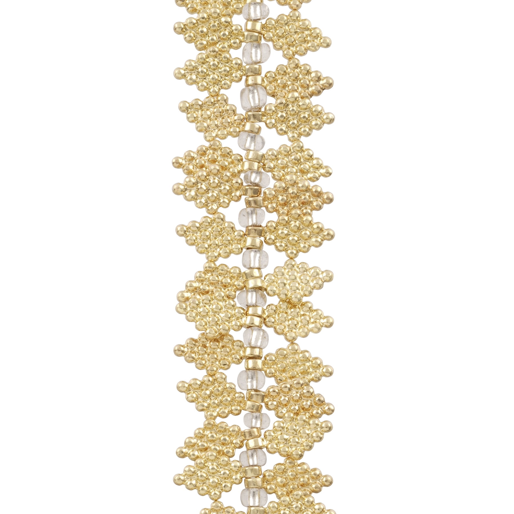 12 Packs: 40 ct. (480 total) 14mm Gold Metal Diamond Shaped Beads by ...