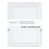 12 Packs: 40 ct. (480 total) 3.5" x 4.87" Silver Flat Cards & Envelopes ...
