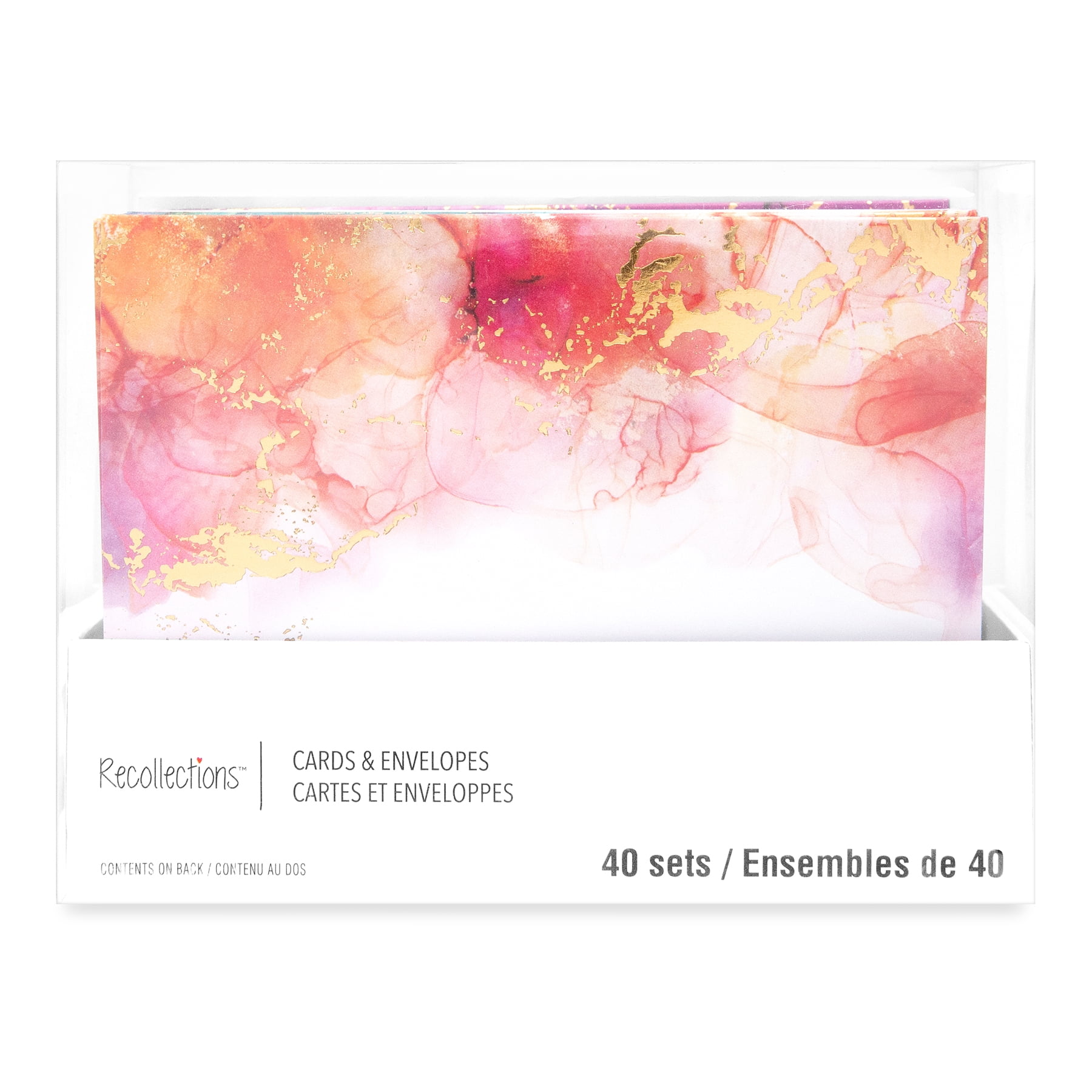 12 Packs: 40 ct. (480 total) 4.25" x 5.5" Gilded Ink Cards & Envelopes ...