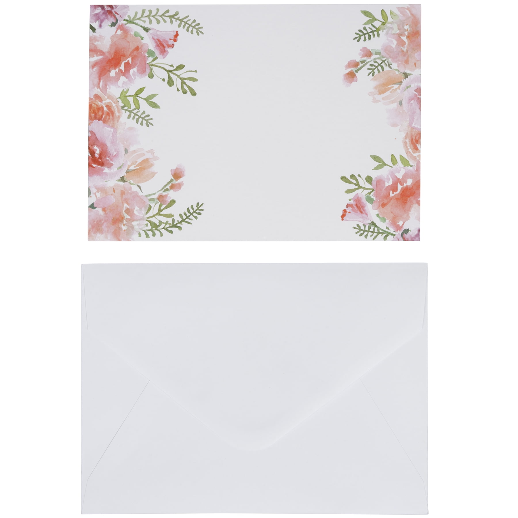 12 Packs: 40 ct. (480 total) Floral Flat Cards & Envelopes by ...