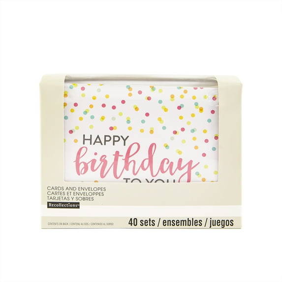 12 Packs: 40 ct. (480 total) Happy Birthday Cards & Envelopes by ...