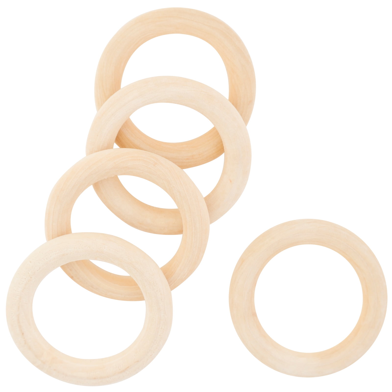 12 Packs: 5 ct. (60 total) 2" Wood Cabone Rings by Loops & Threads ...