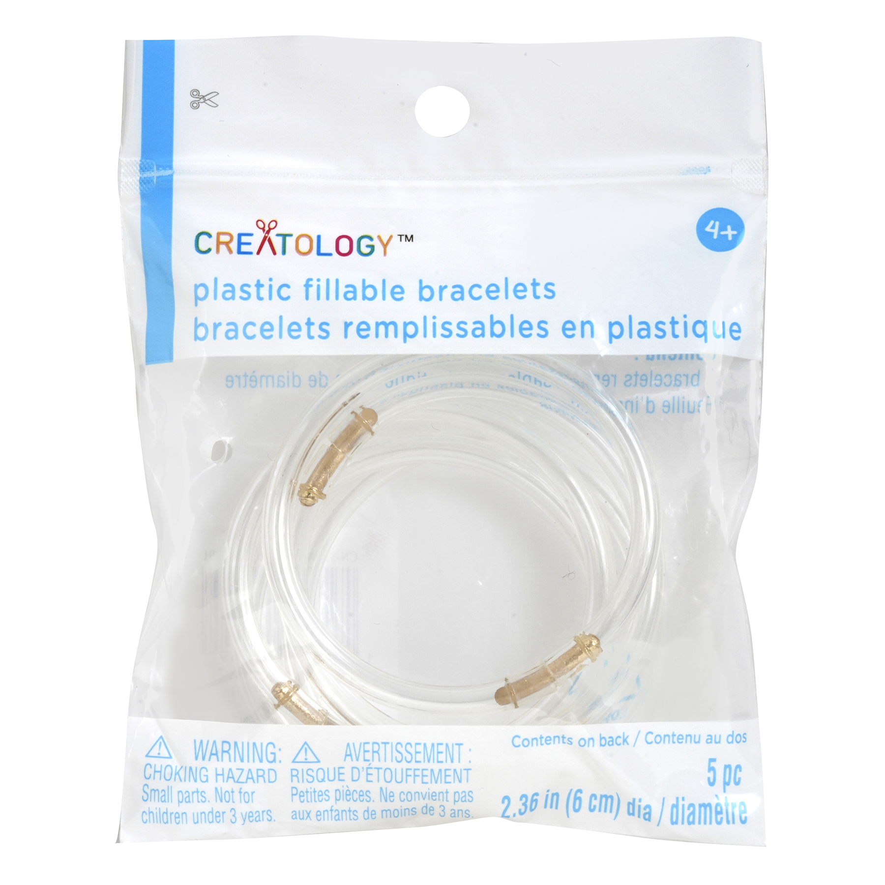 12 Packs: 5 ct. (60 total) Plastic Fillable Bracelets by Creatology ...