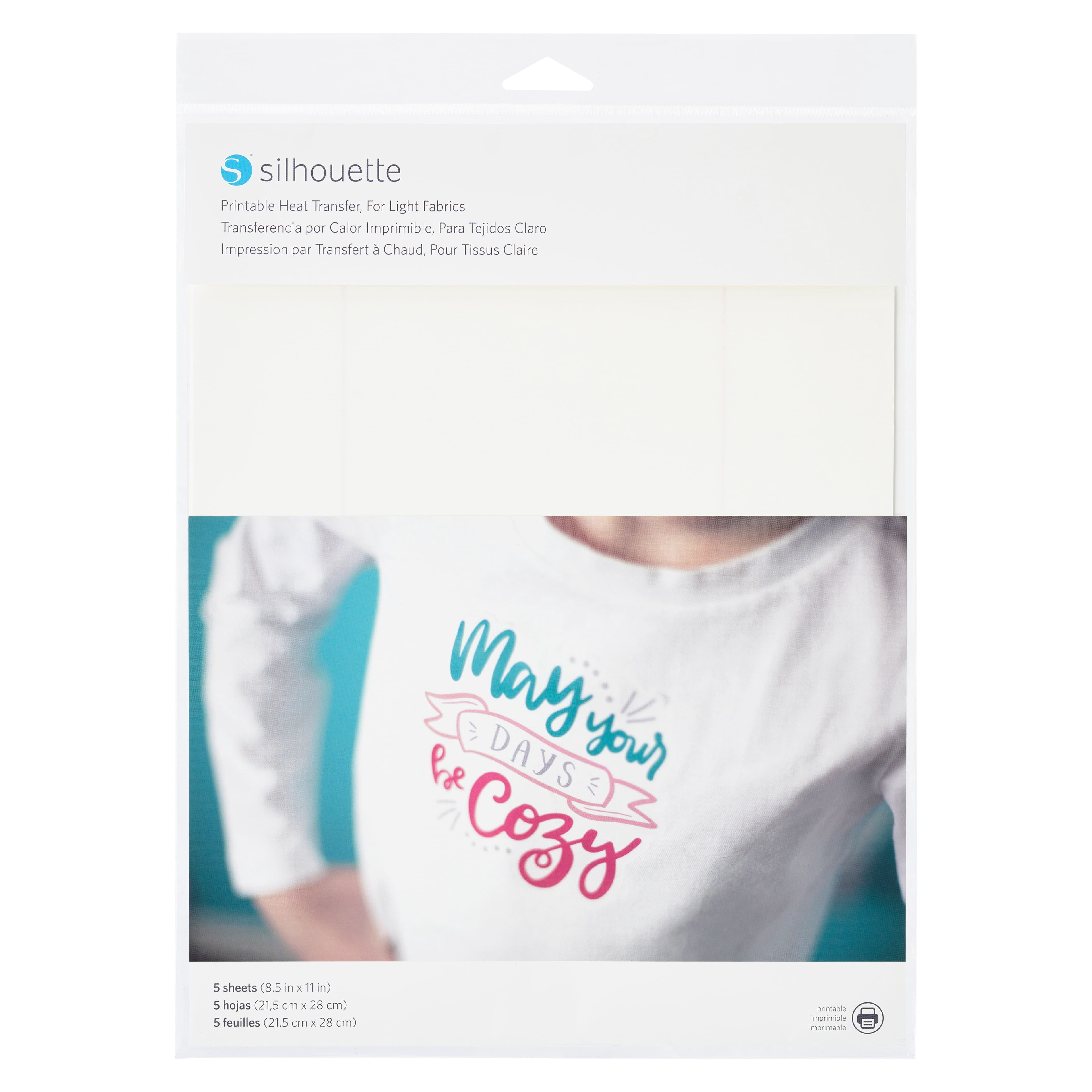 12 Packs: 5 ct. (60 total) Silhouette® Printable Heat Transfer Sheets ...
