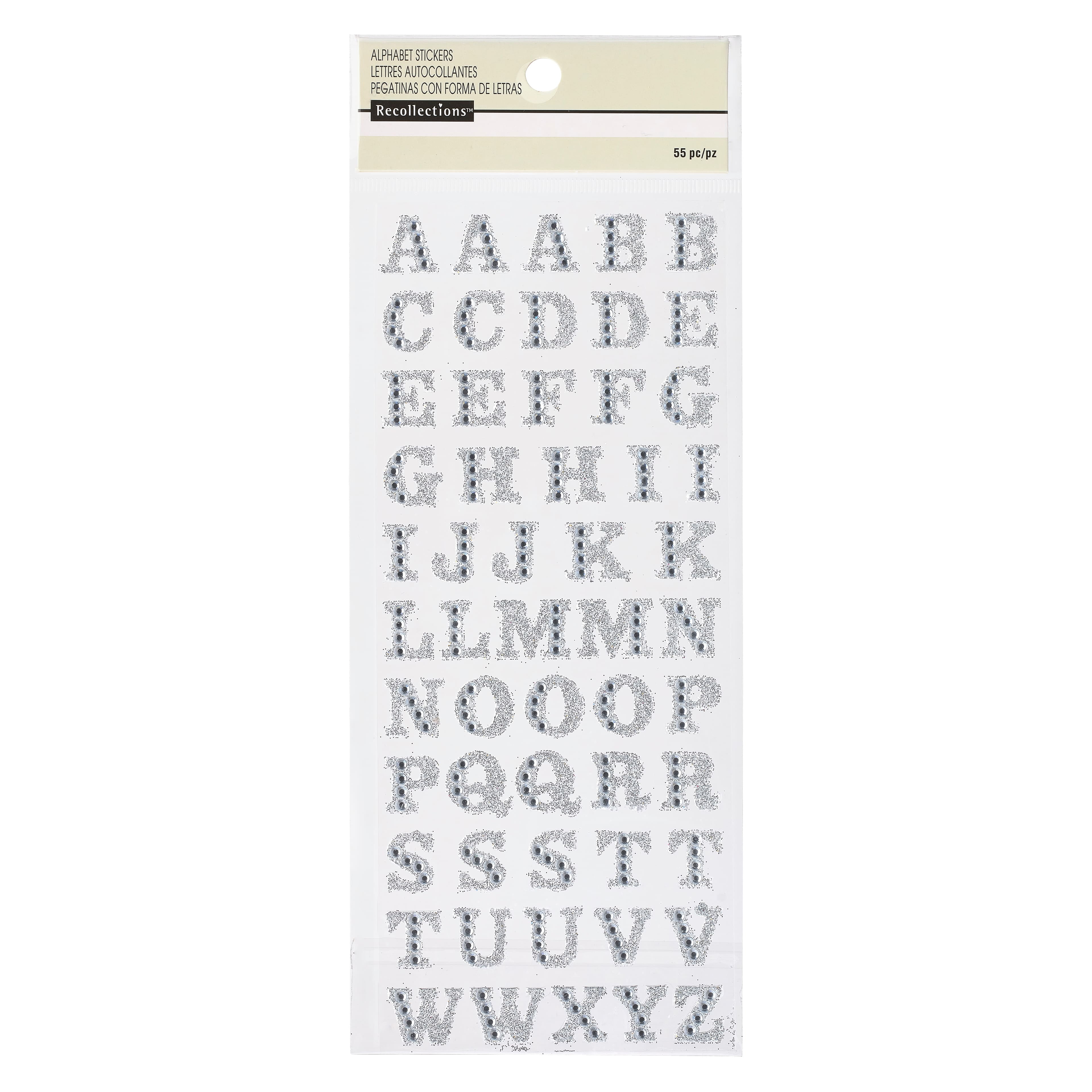12 Packs: 55 ct. (660 total) Glitter Rhinestone Alphabet Stickers by ...