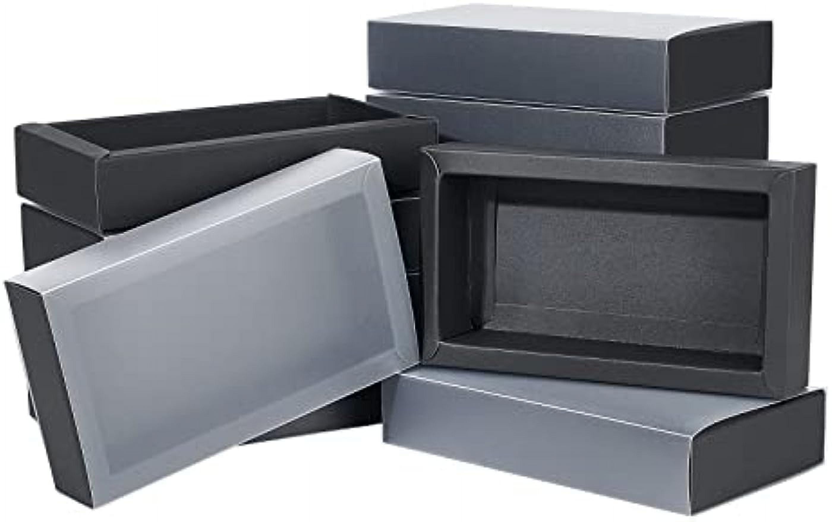 12 Packs 6.3x3.6x1.3inch Clear Frosted PVC Drawer Boxes Rectangle Black ...