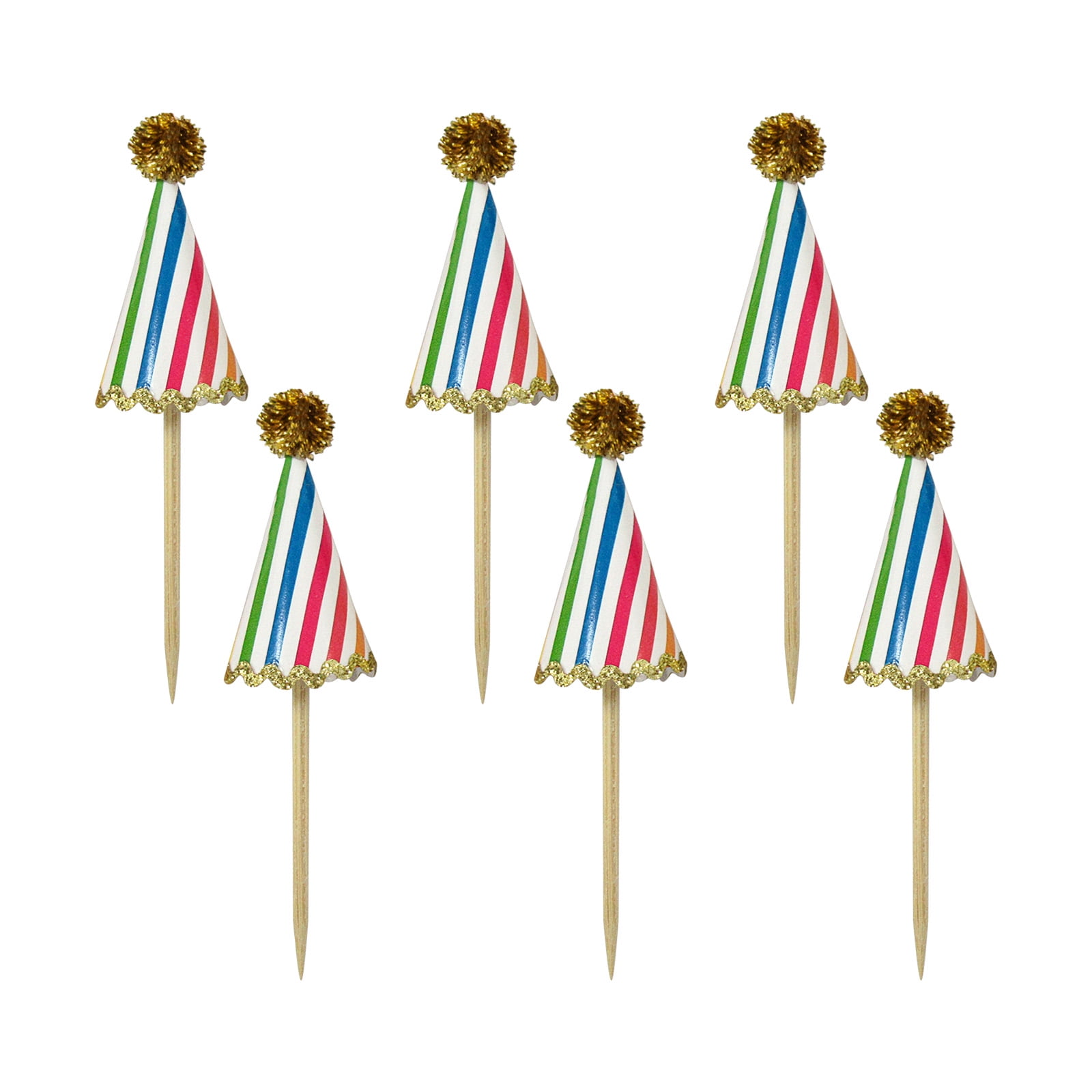 12 Packs: 6 ct. (72 total) Bakeware Party Hat Treat Toppers by ...