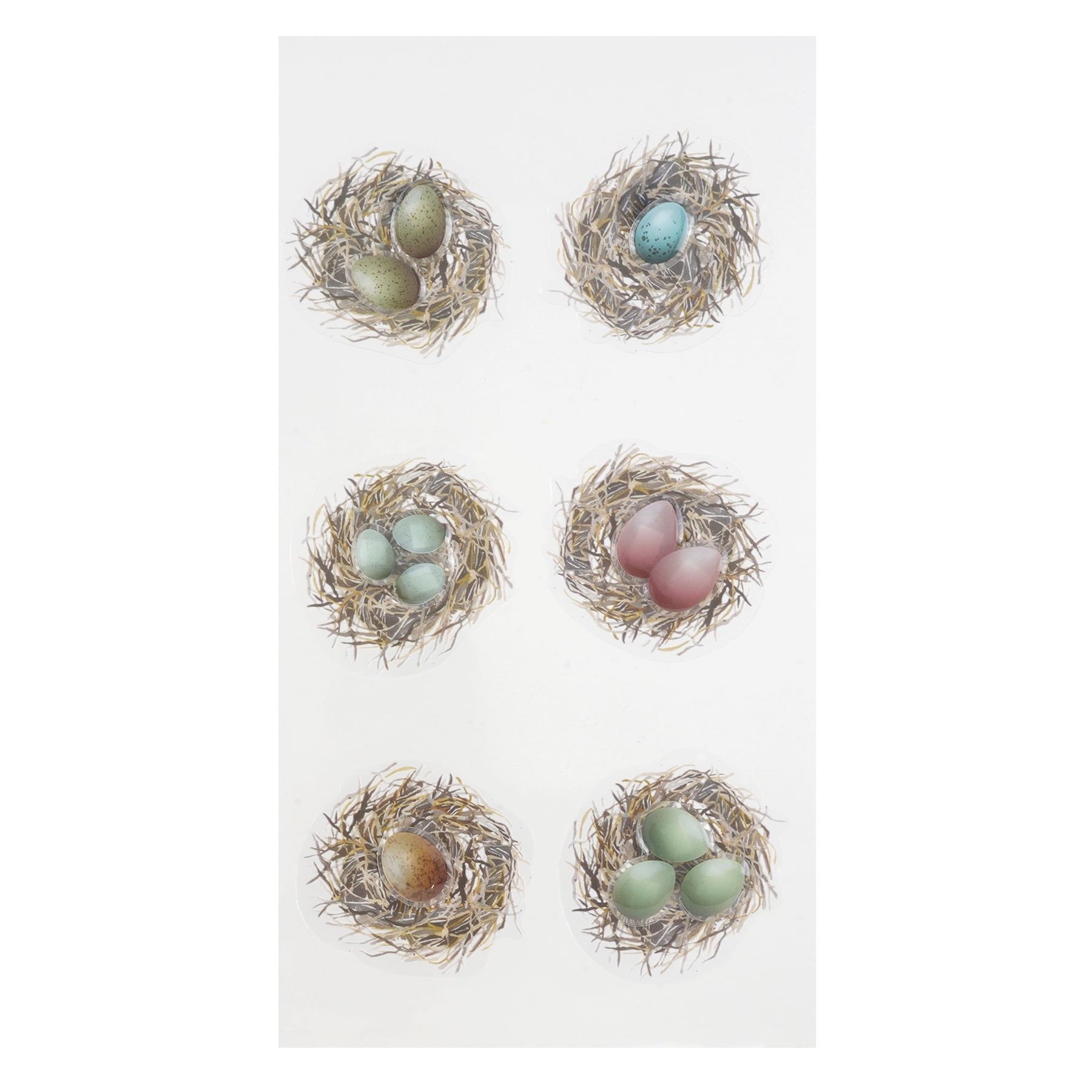 12 Packs: 6 ct. (72 total) Bird Eggs in Nest Stickers by Recollections ...