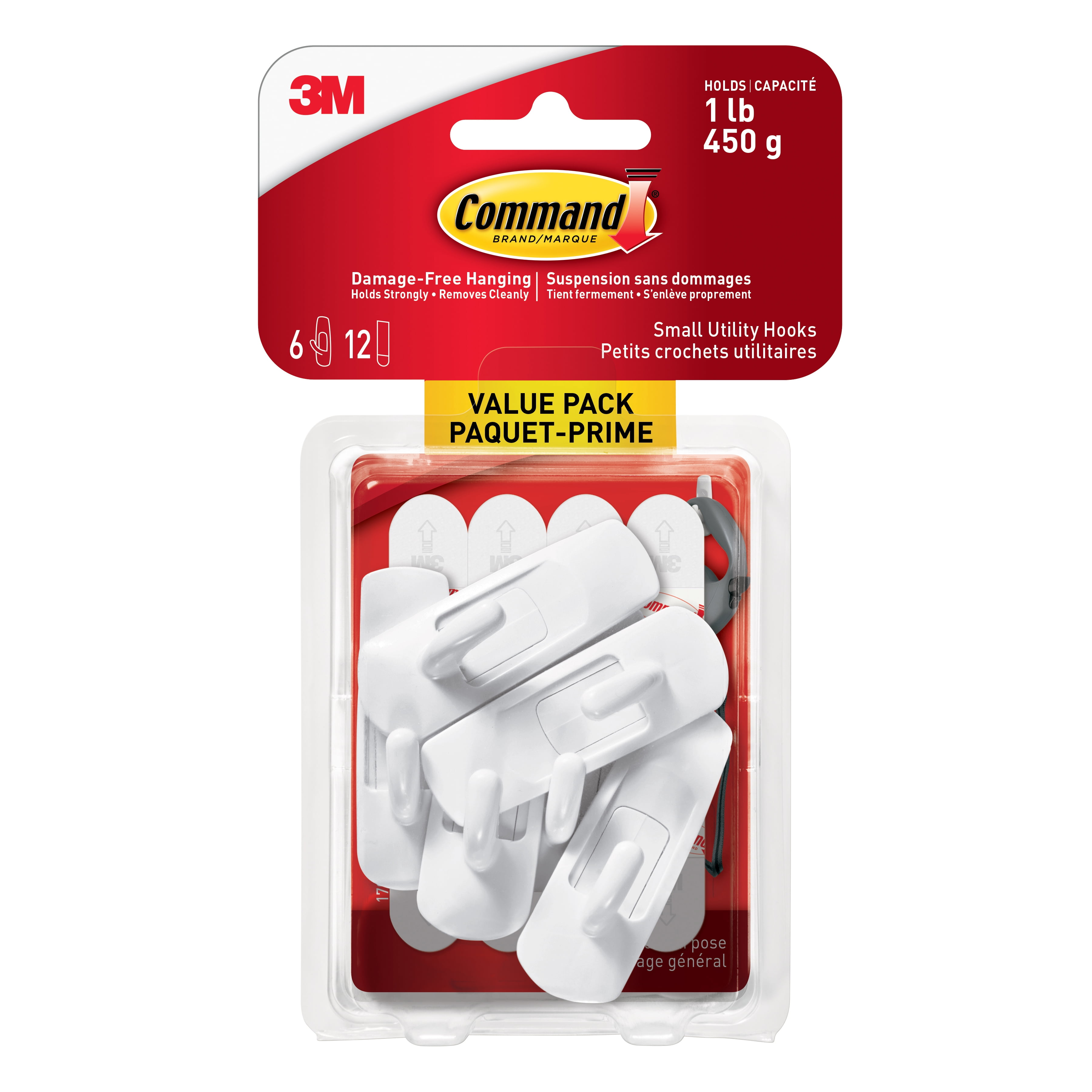 12 Packs: 6 ct. (72 total) Command™ Small White Utility Hooks - Walmart.com