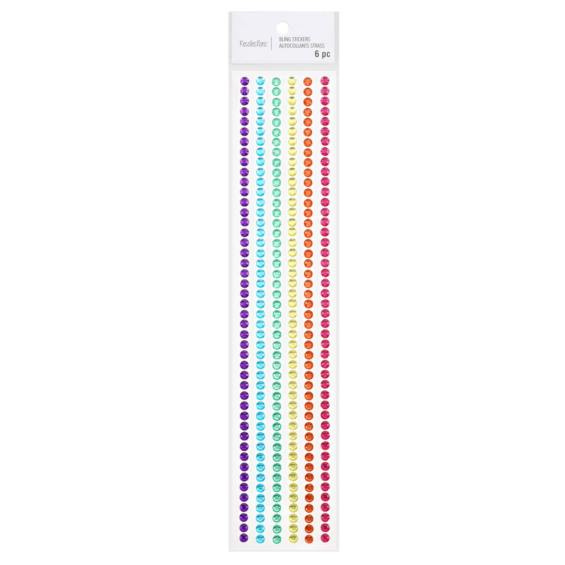 12 Packs: 6 ct. (72 total) Rainbow Rhinestone Borders by Recollections ...