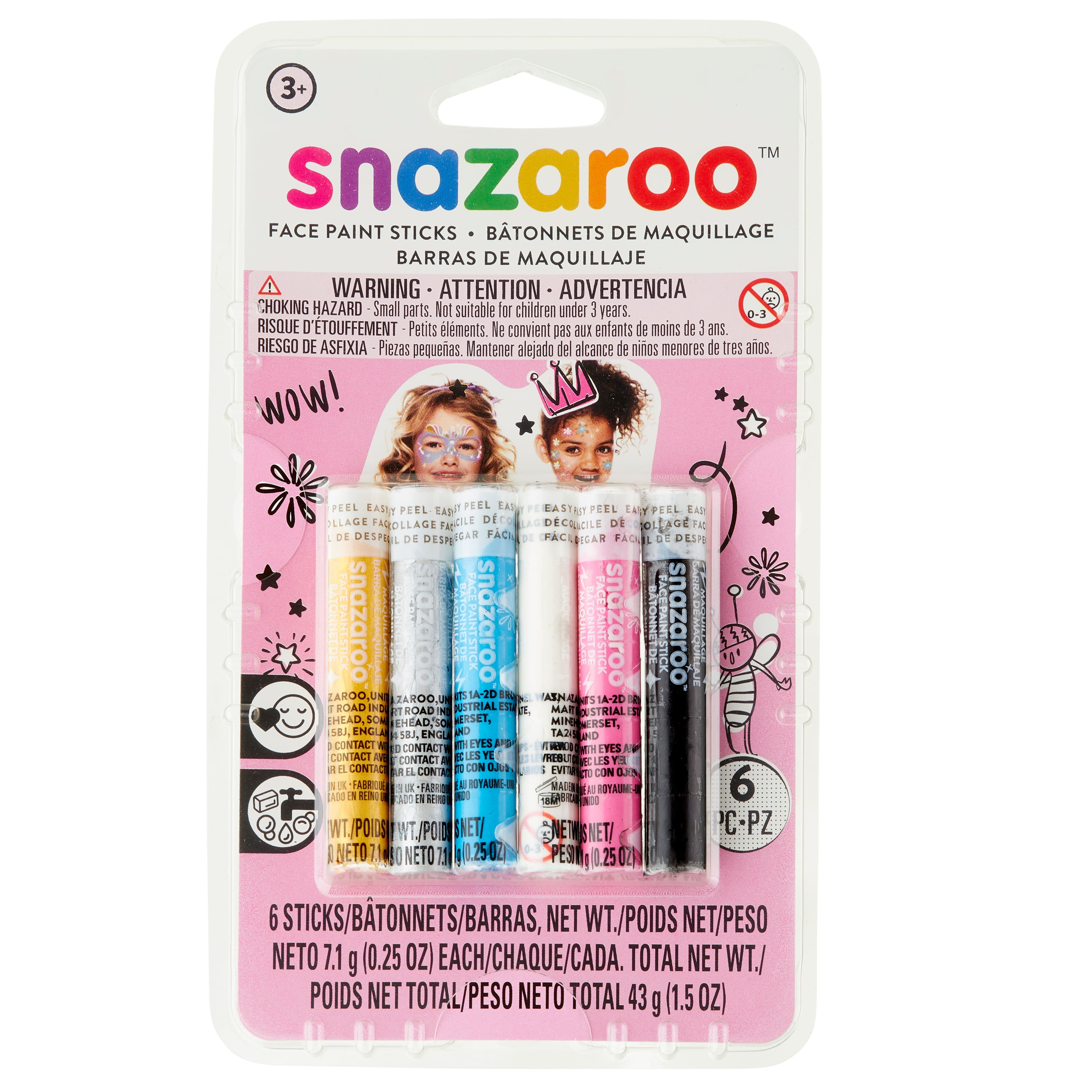 12 Packs: 6 ct. (72 total) Snazaroo™ Face Painting Sticks - Walmart.com