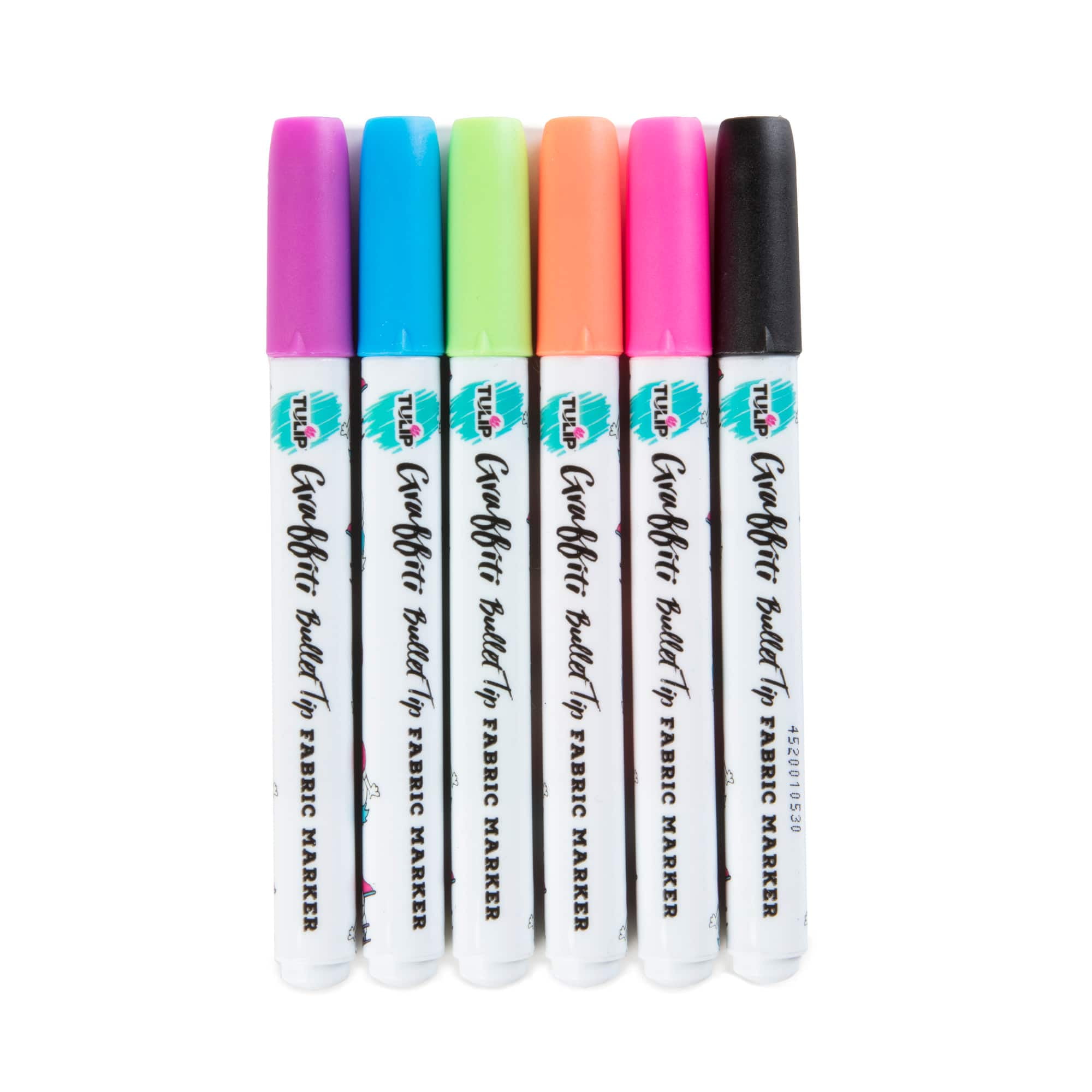 12 Packs: 6 ct. (72 total) Tulip® Graffiti Fabric Paint Markers™, Neon ...