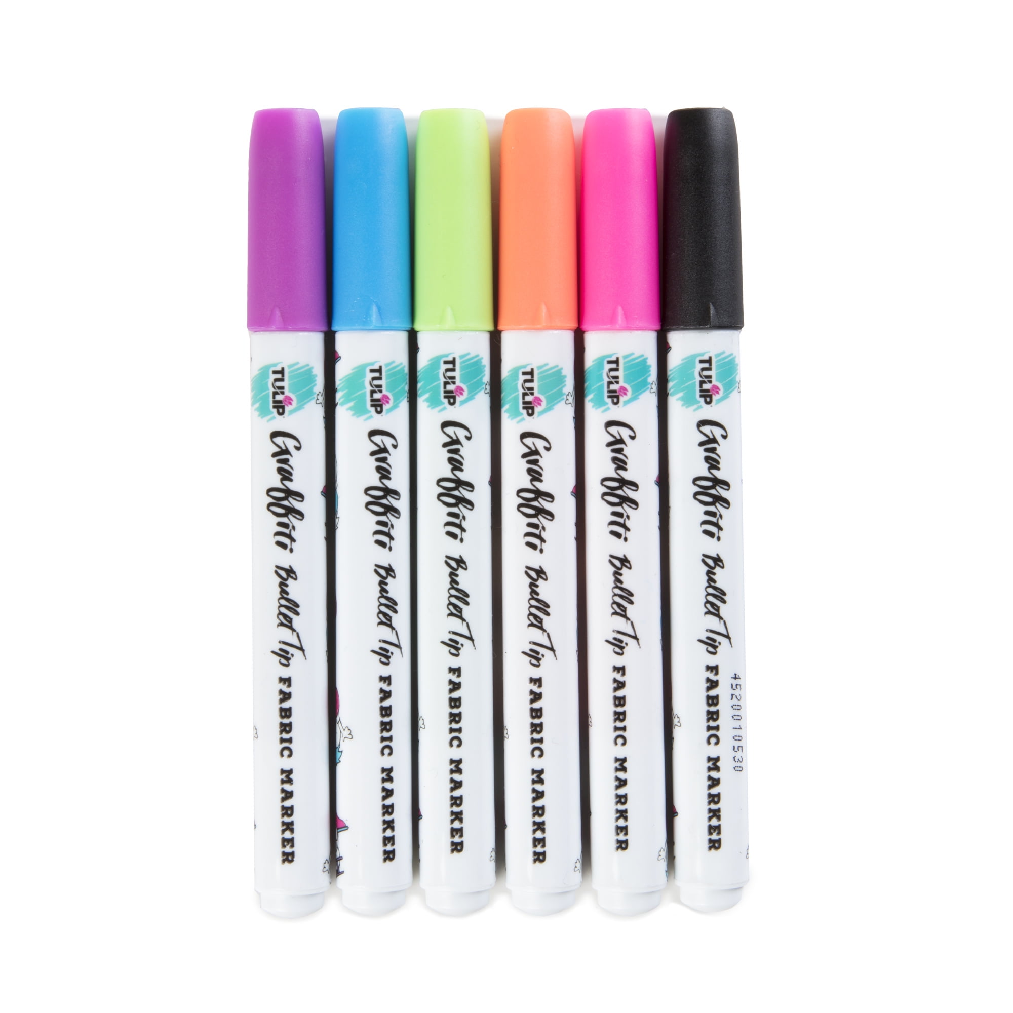12 Packs: 6 ct. (72 total) Tulip® Graffiti Fabric Paint Markers™ - Neon ...