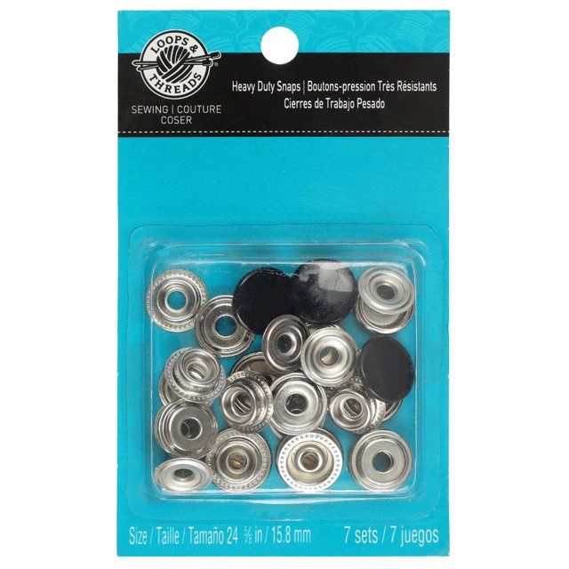 12 Packs: 7 ct. (84 total) Black Heavy Duty Snaps by Loops & Threads ...