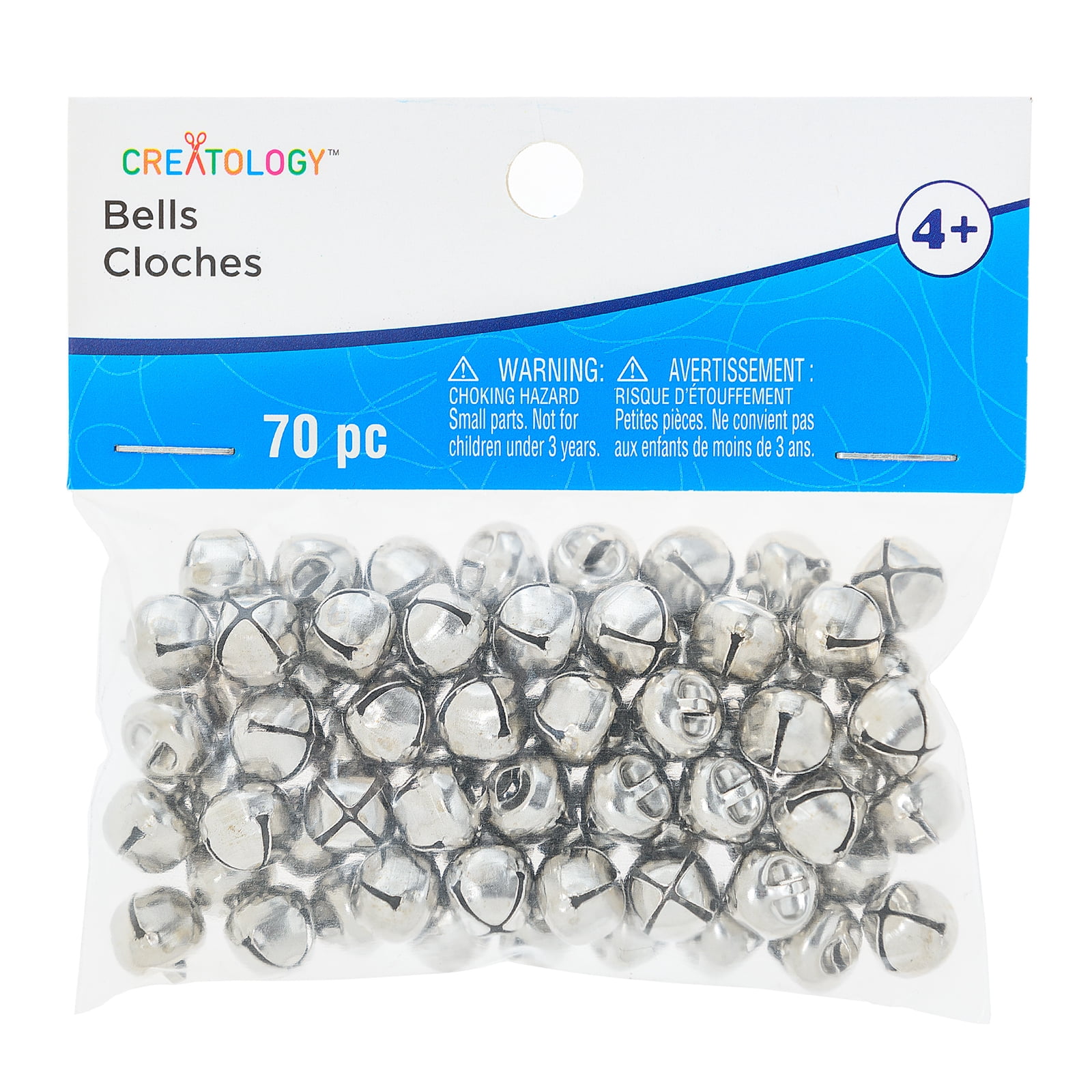 12 Packs: 70 ct. (840) 9mm Silver Jingle Bells by Creatology™ - Walmart.com