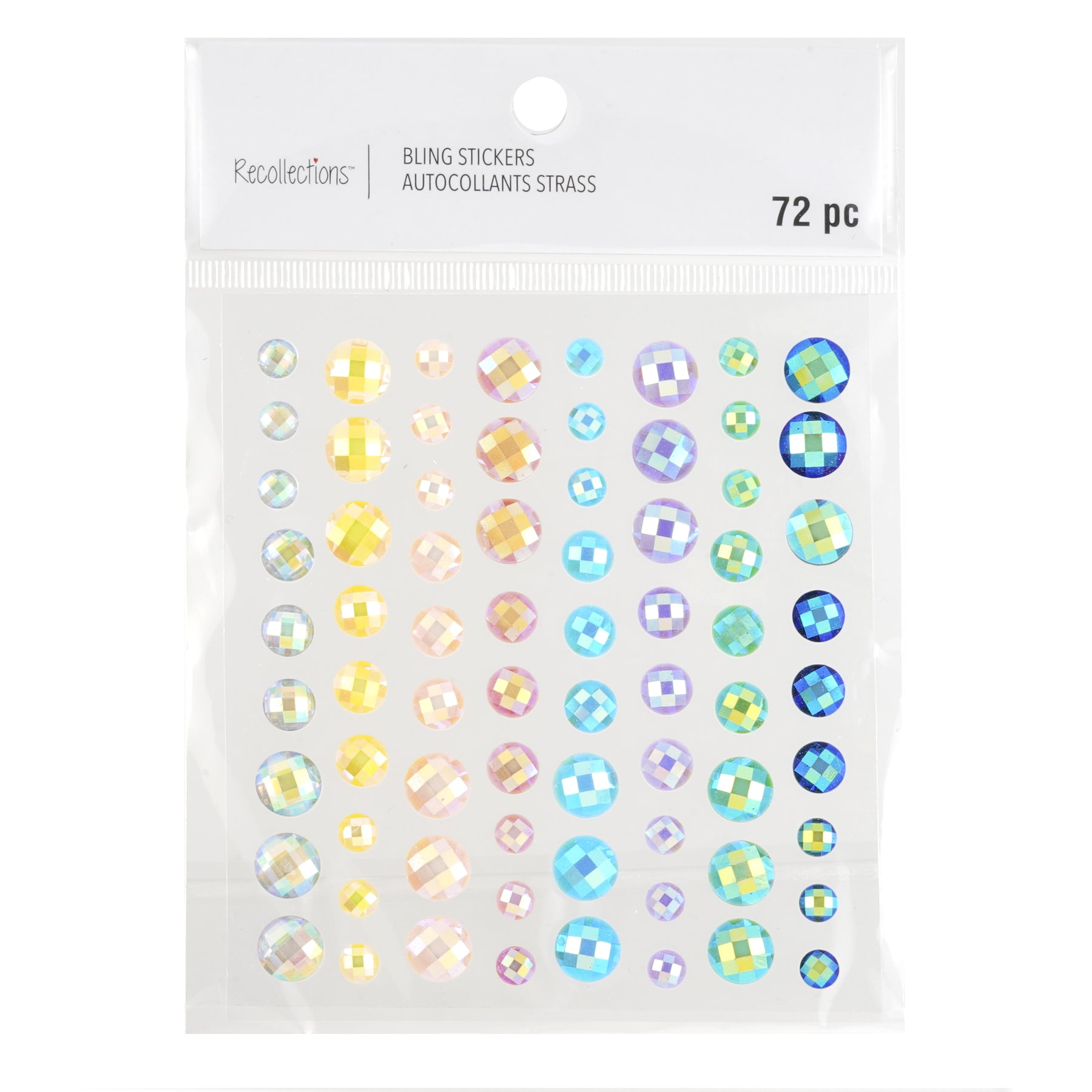 12 Packs: 72 ct. (864 total) Iridescent Pastel Rhinestone Stickers by ...