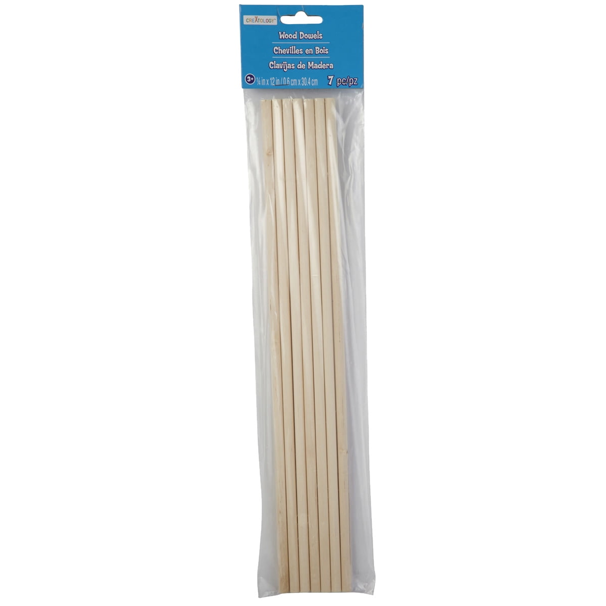 12 Packs: 7ct. (84 total) 1/4" x 12" Wooden Dowels by Creatology ...