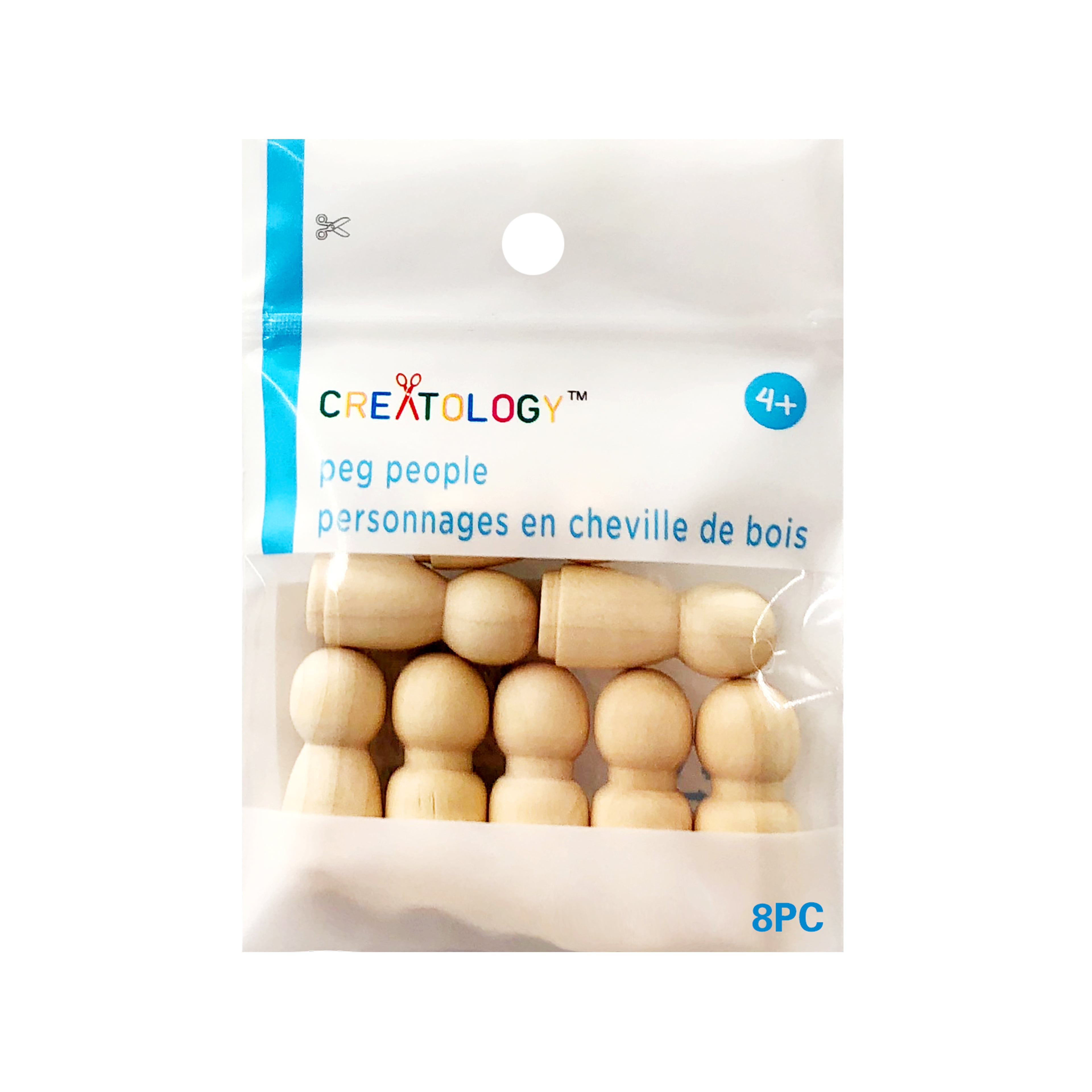 12 Packs: 8 ct. (96 total) 1" Wooden Peg People by Creatology ...