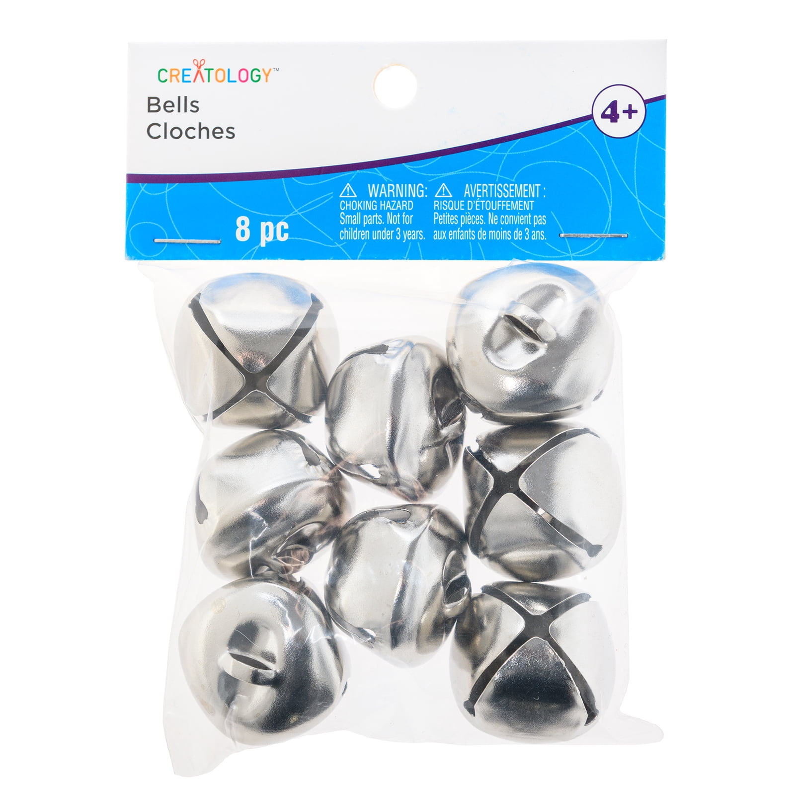 Creatology 30mm Silver Jingle Bells, 12 Packs: 8 ct. (96 total ...