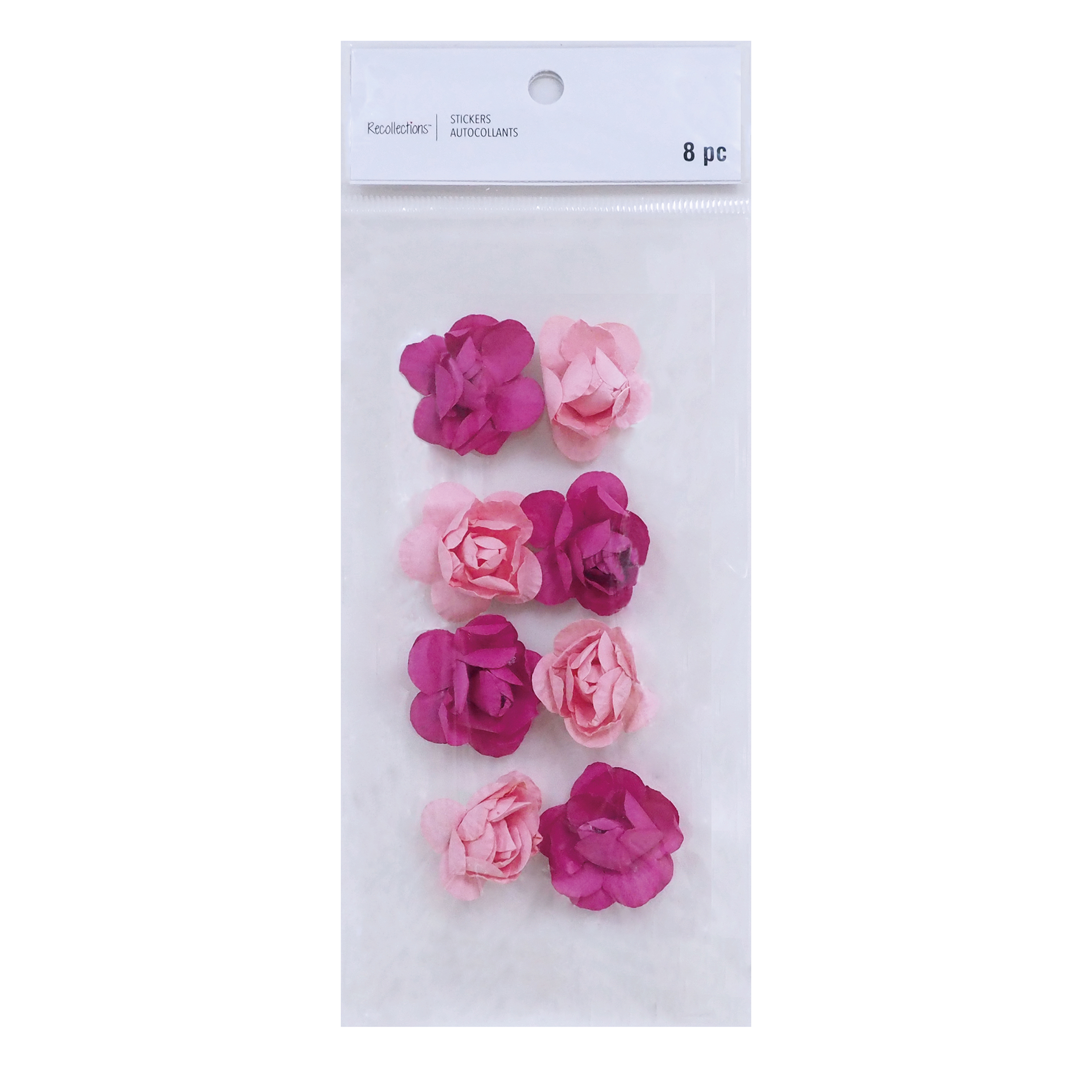 12 Packs: 8 ct. (96 total) 3D Rose Floral Stickers by Recollections ...