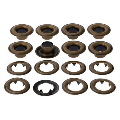 12 Packs: 8 ct. (96 total) 7/16" Antique Brass Eyelets by Loops ...