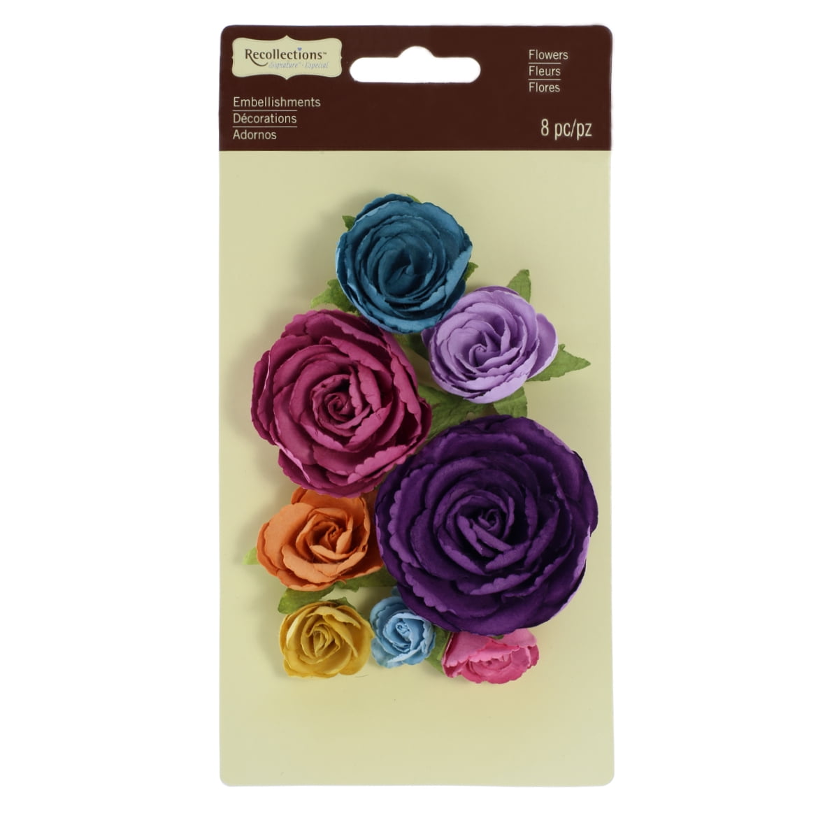 Recollections Amanda Dark Tone Flower Embellishments, 12 Packs: 8 ct ...