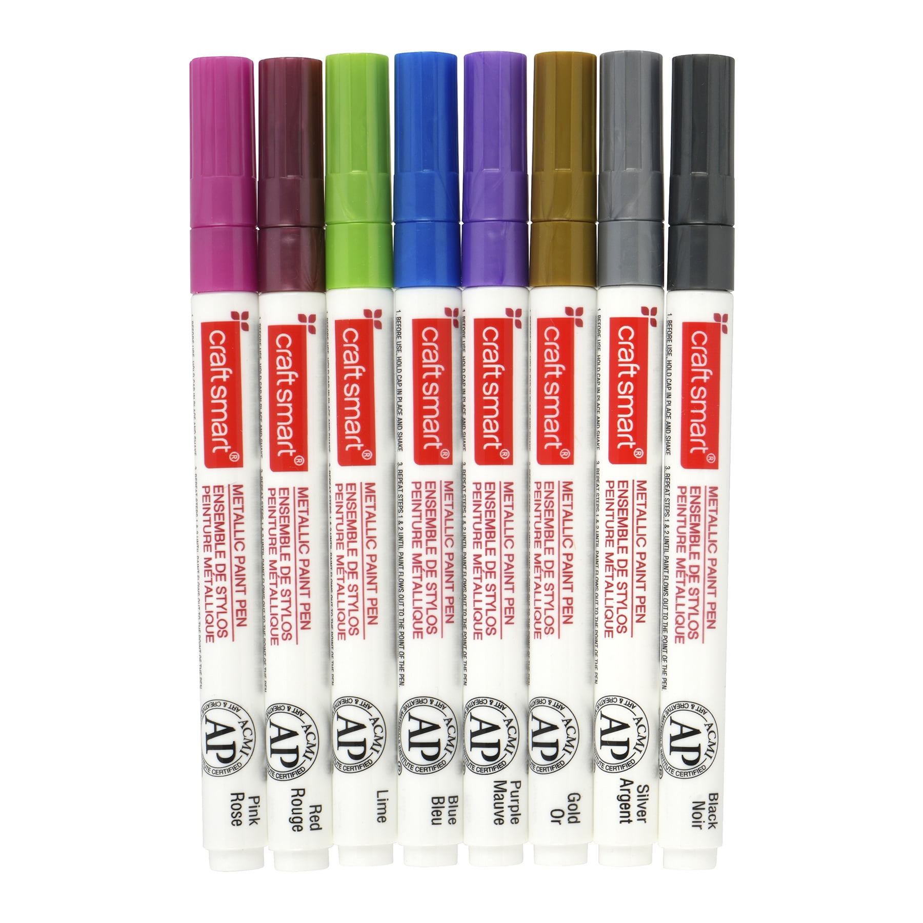 12 Packs: 8 ct. (96 total) Metallic Medium Tip Paint Pen Set by Craft ...
