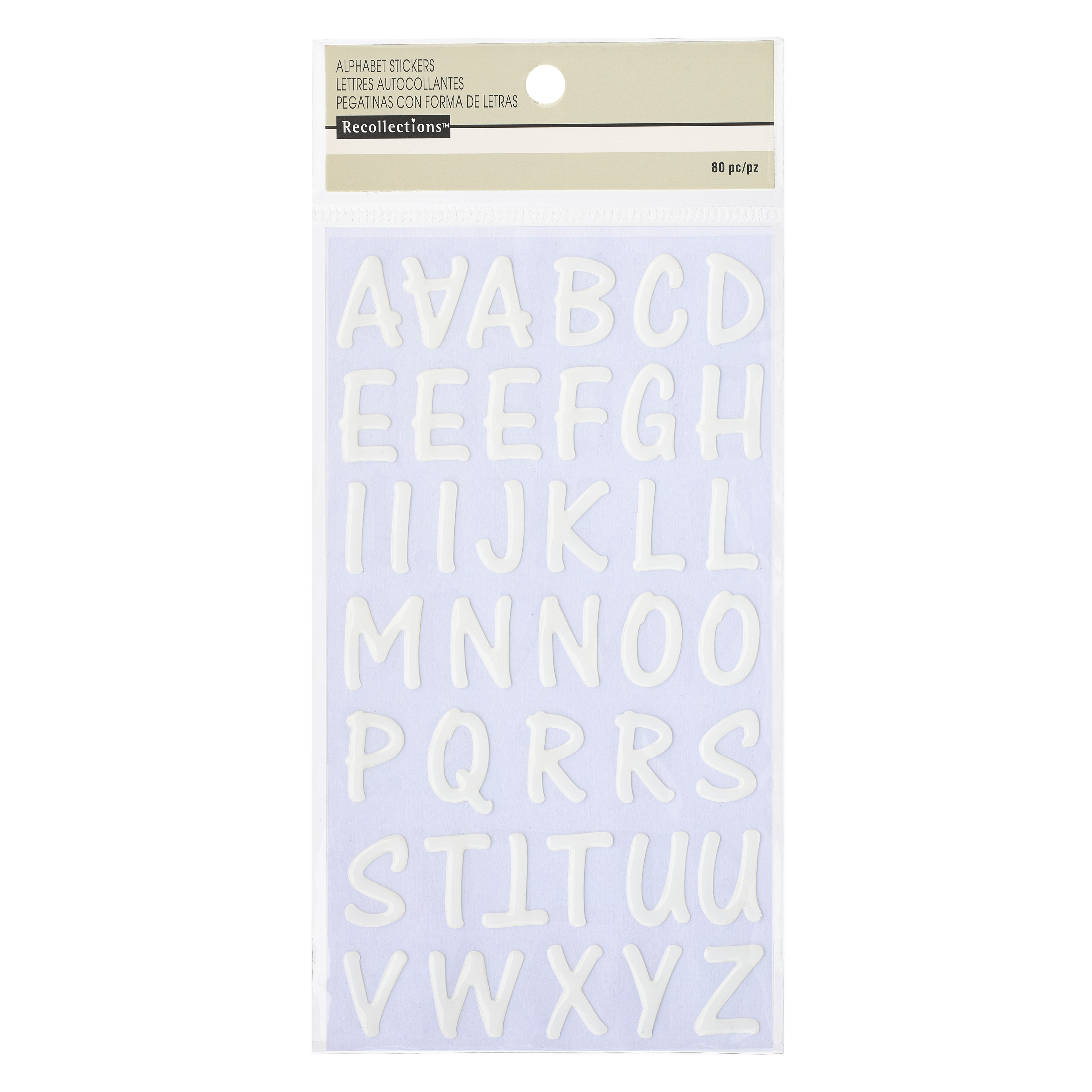 12 Packs: 80 ct. (960 total) White Epoxy Alphabet Stickers by ...