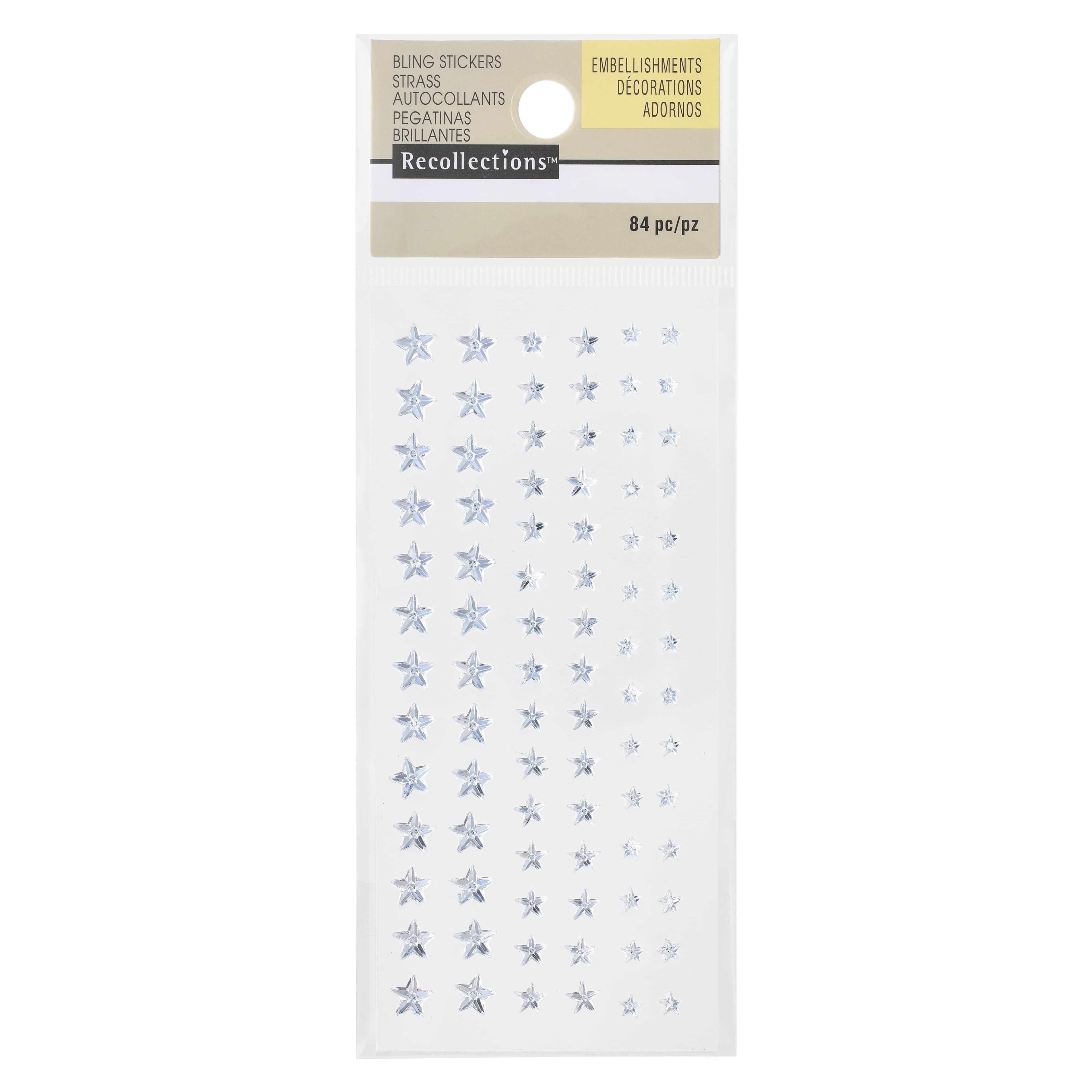12 Packs: 84 ct. (1,008 total) Clear Star Rhinestone Stickers by ...