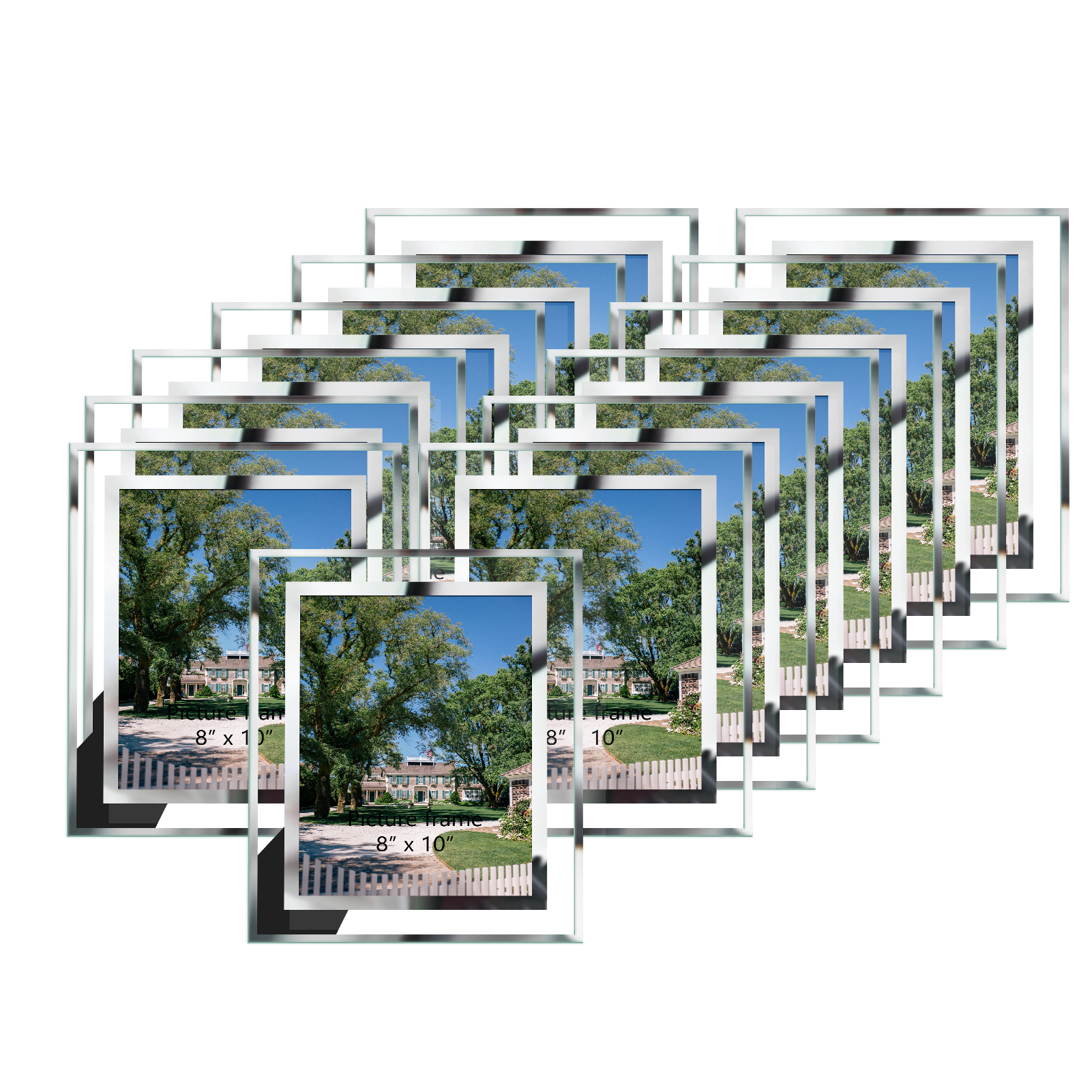 8x10 Picture Frame UPTOWN METAL - Silver Two-Tone - Walmart.com