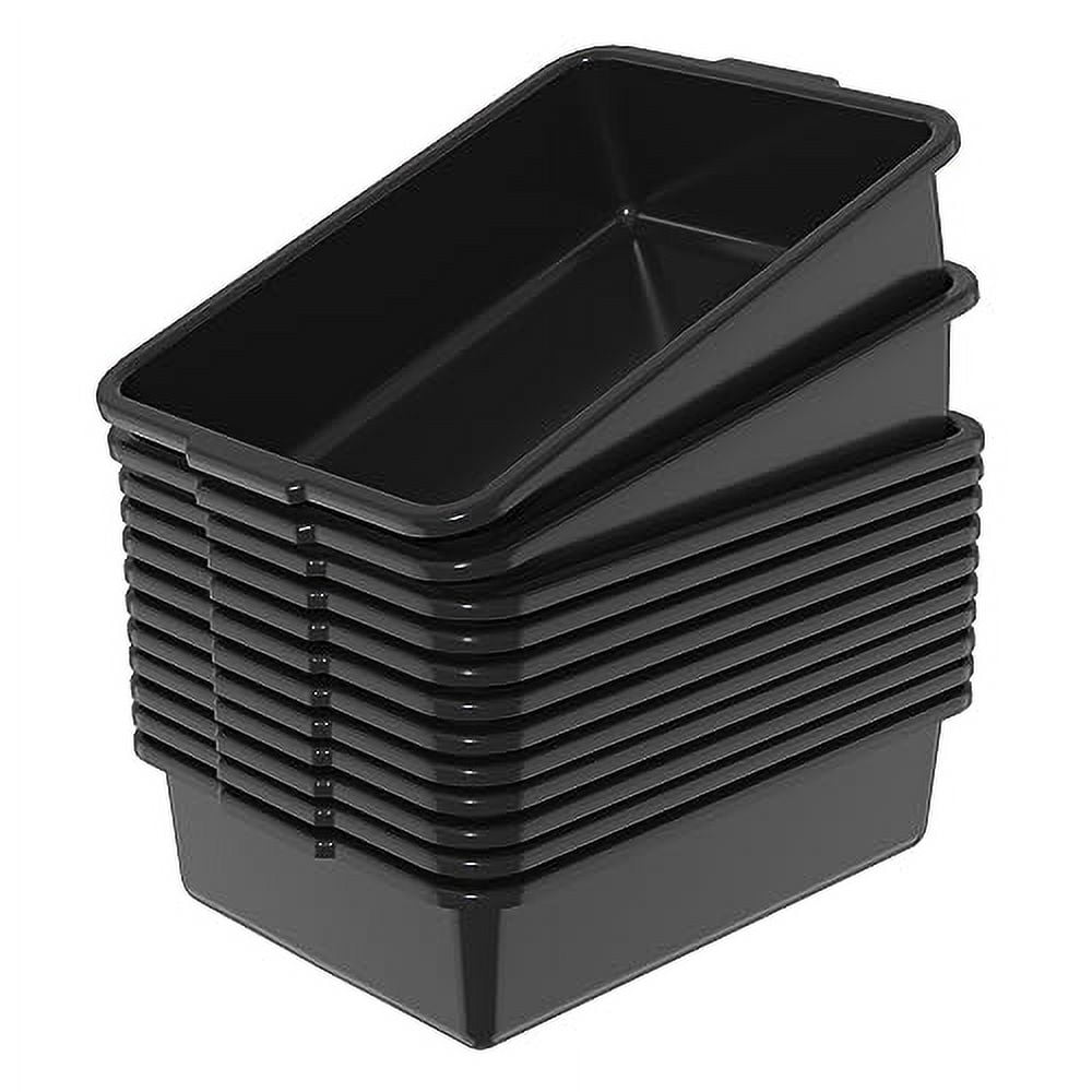 12 Packs Black Plastic Commercial Bus Tubs, 13 L Plastic Restaurant ...