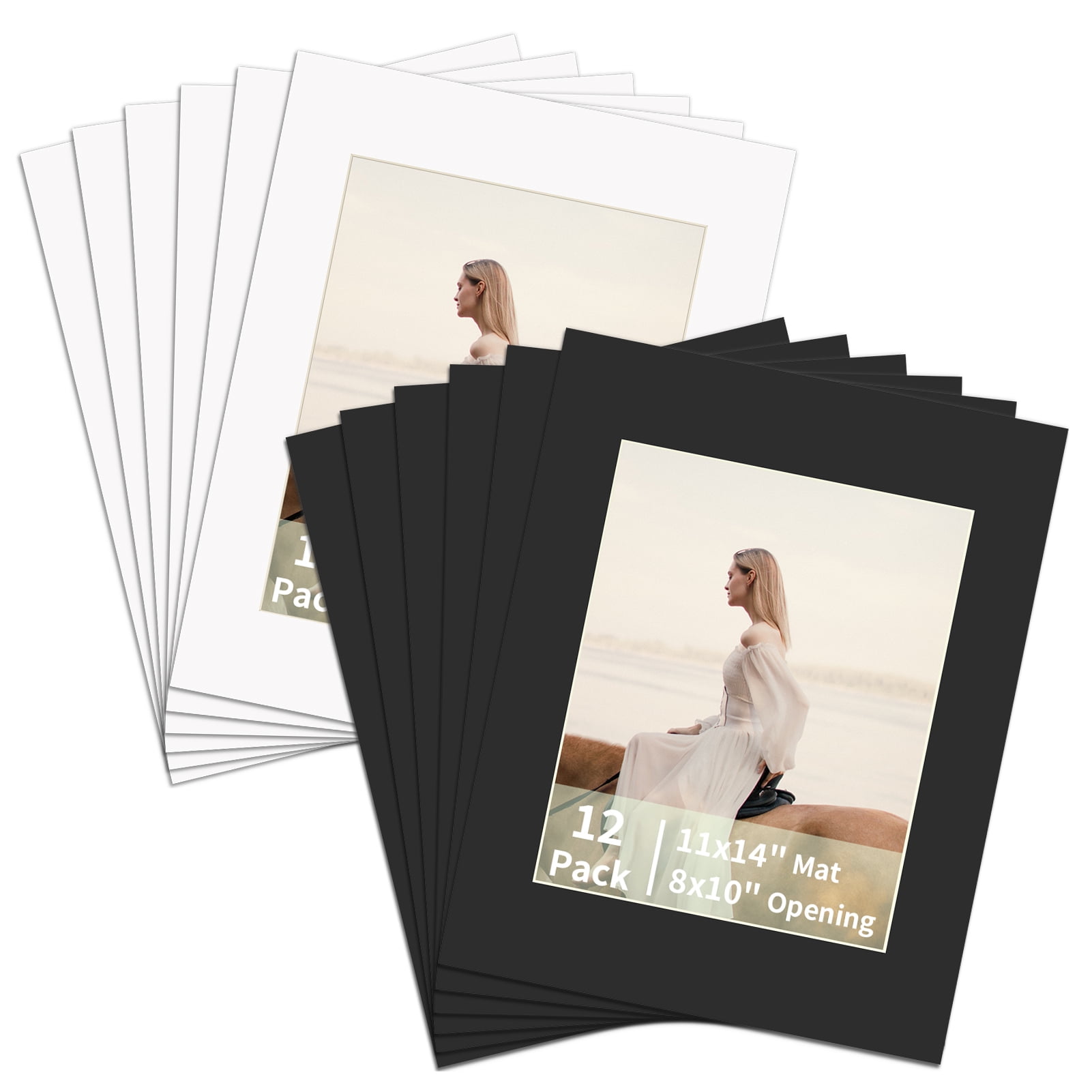 Walmart 12-Pack Black and White 11x14 Photo Mats with Mitered Core ...