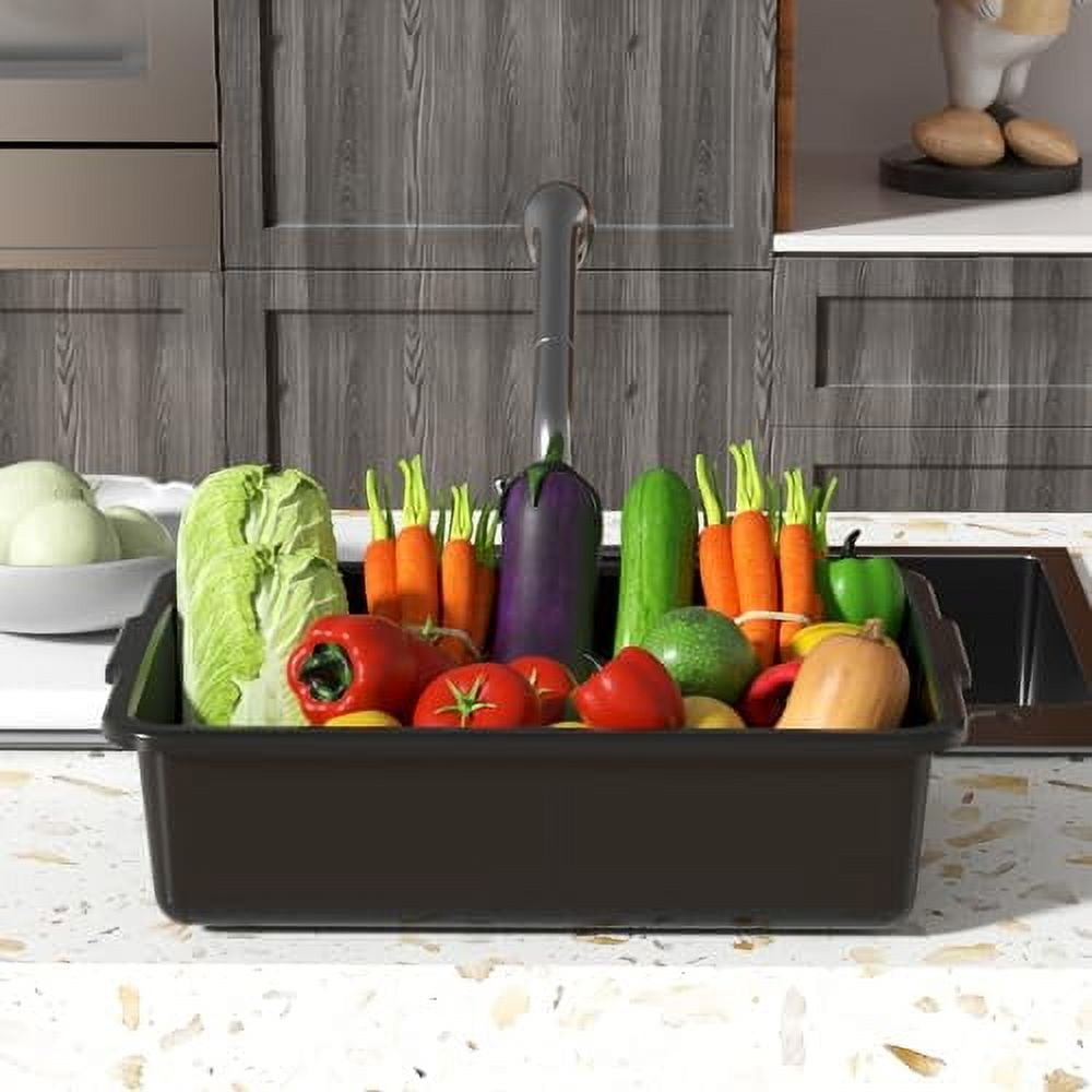 12 Packs Bus Utility Box, 13 L Plastic Restaurant Bus Tubs Tote, Black ...