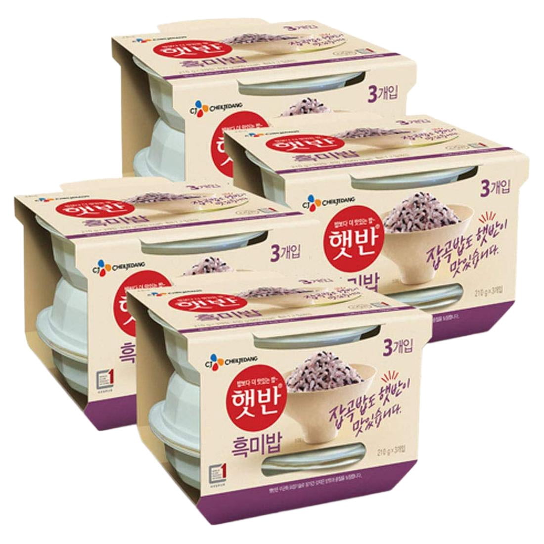 [12 Packs] CJ Korean Every Day Instant Black Rice 햇반 흑미밥 210g - Walmart.com