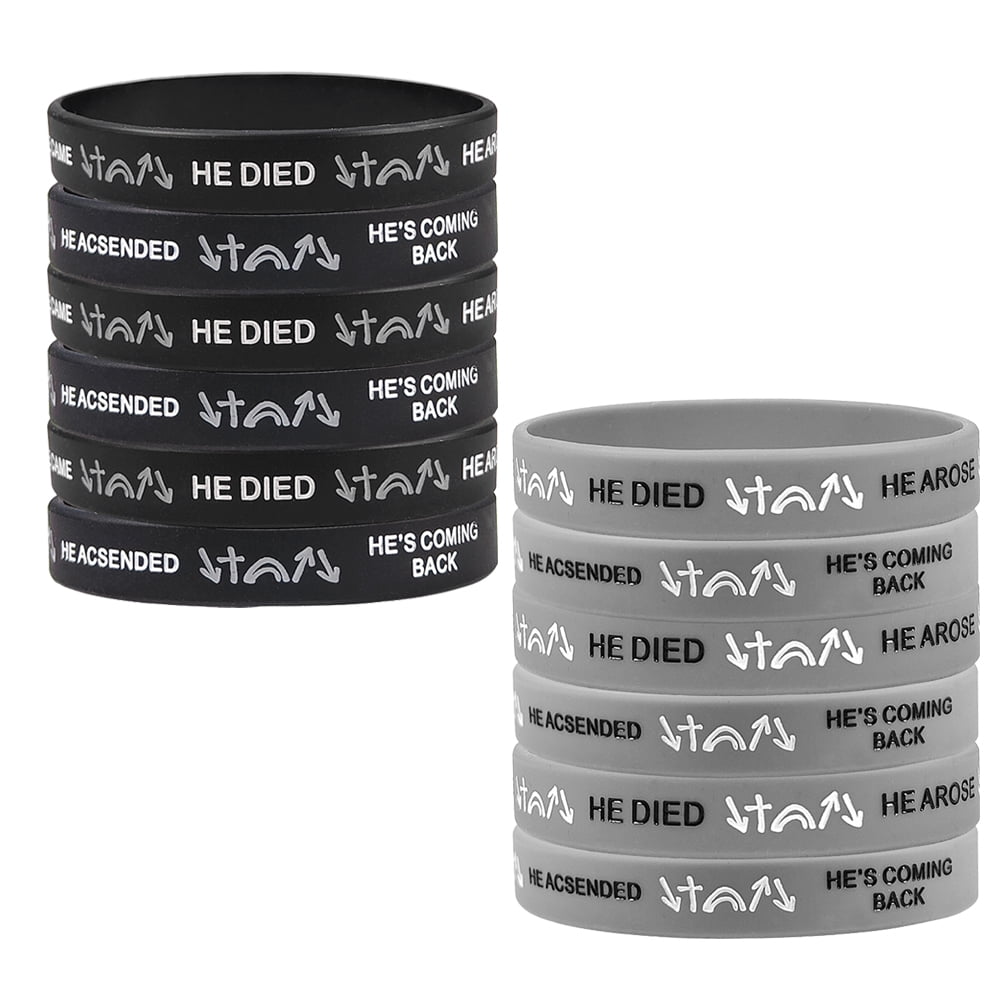 12 Packs Christian Inspirational Bracelet Wristbands,He Came He Died He ...