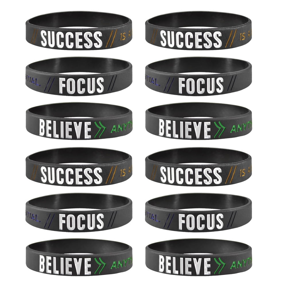 12 Packs Christian Inspirational Rubber Bracelets with Religious ...