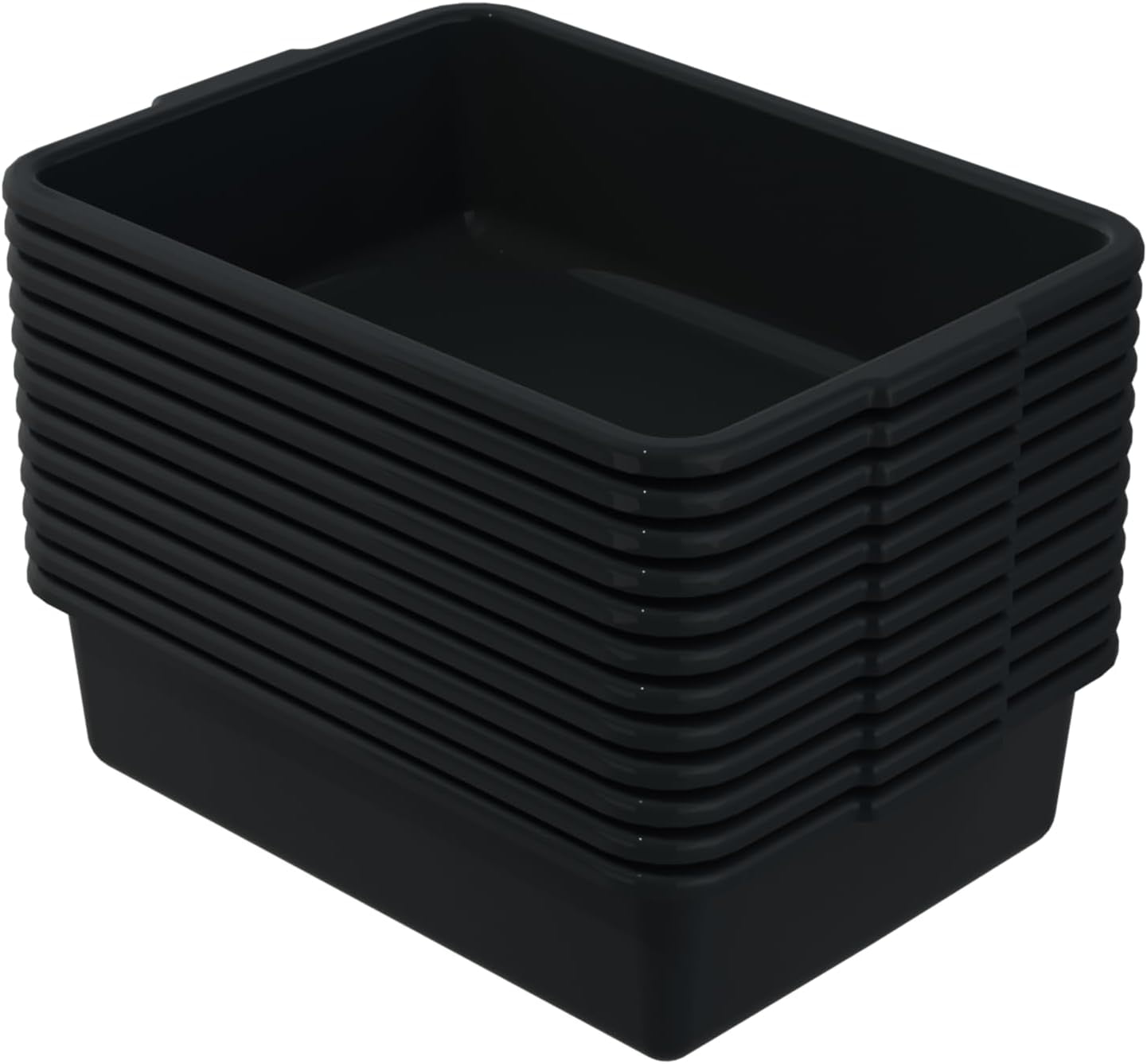 12 Packs Commercial Bus Tubs, 13 L Plastic Restaurant Dish Washing Tub ...