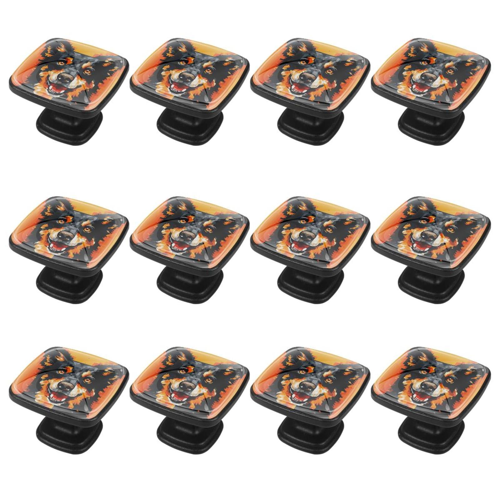 12 Packs Cute Dog Cabinet Knobs- Pull Hardware Handle, Square Drawer ...